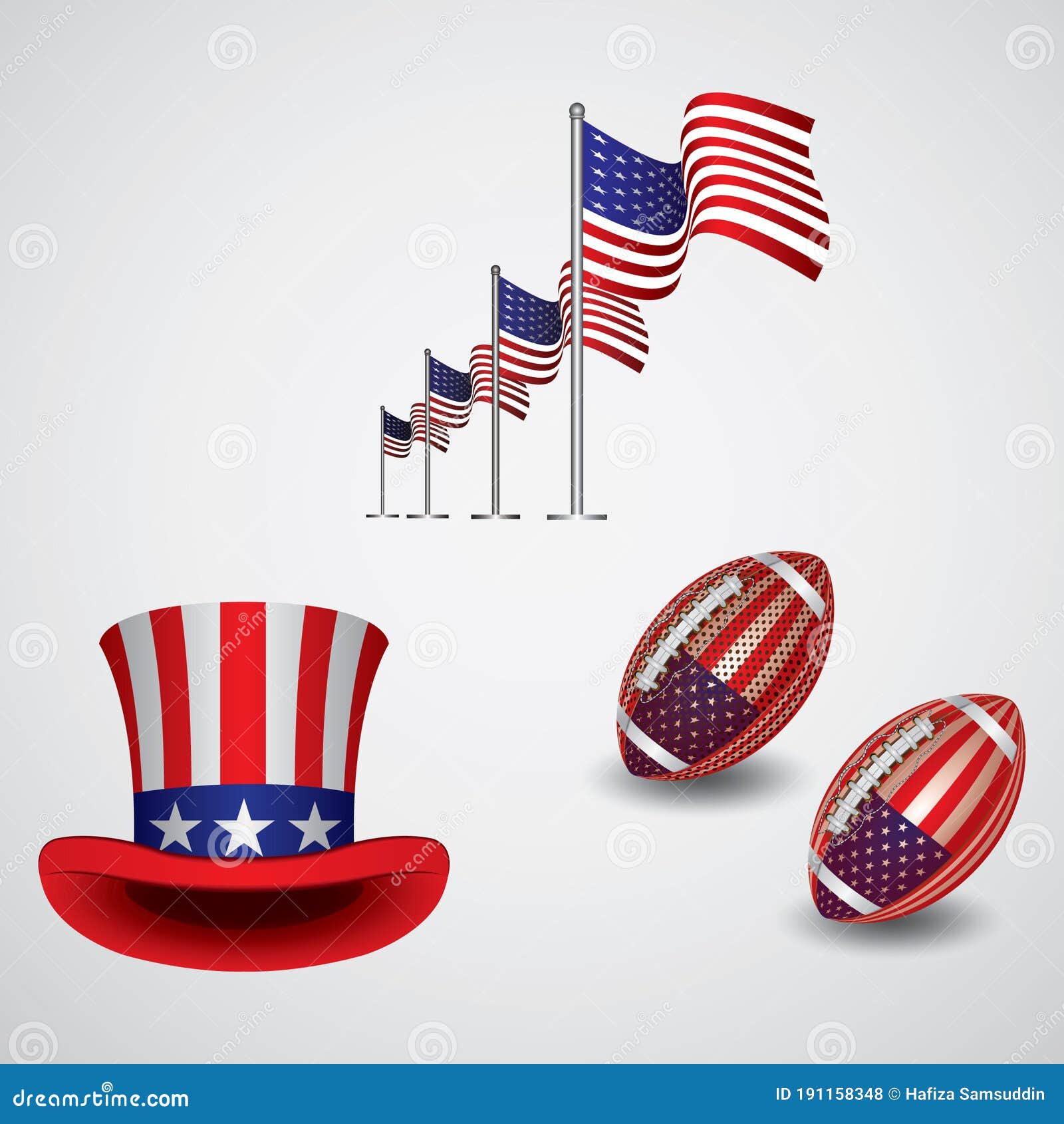 Set of American Icons. Vector Illustration Decorative Design Stock ...