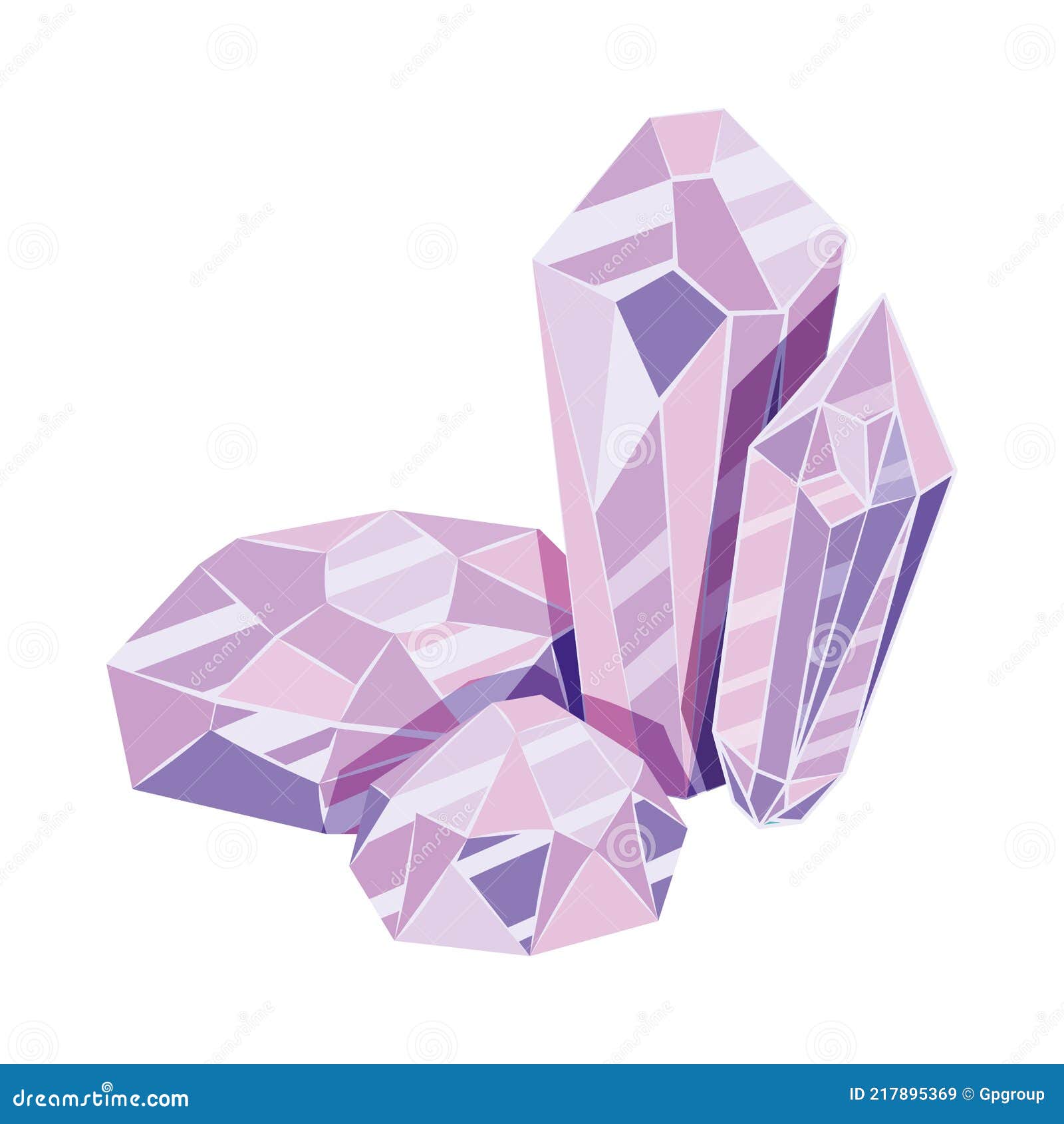 Set of amethyst stock vector. Illustration of round - 217895369