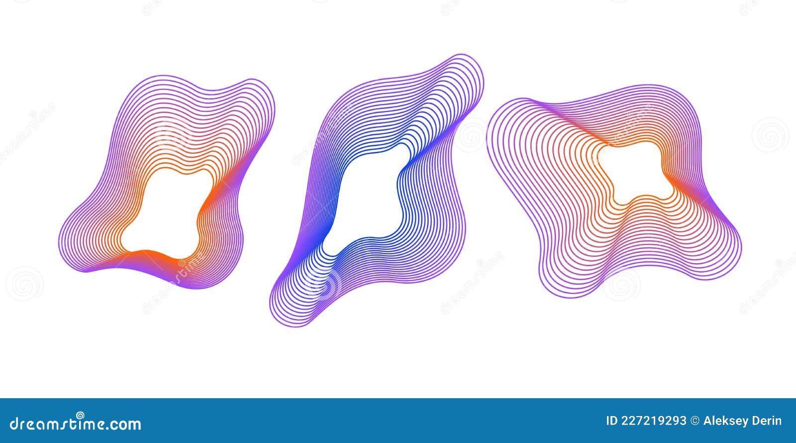 A Set of Amorphous Shapes on a Dark Background. Abstract Vector ...