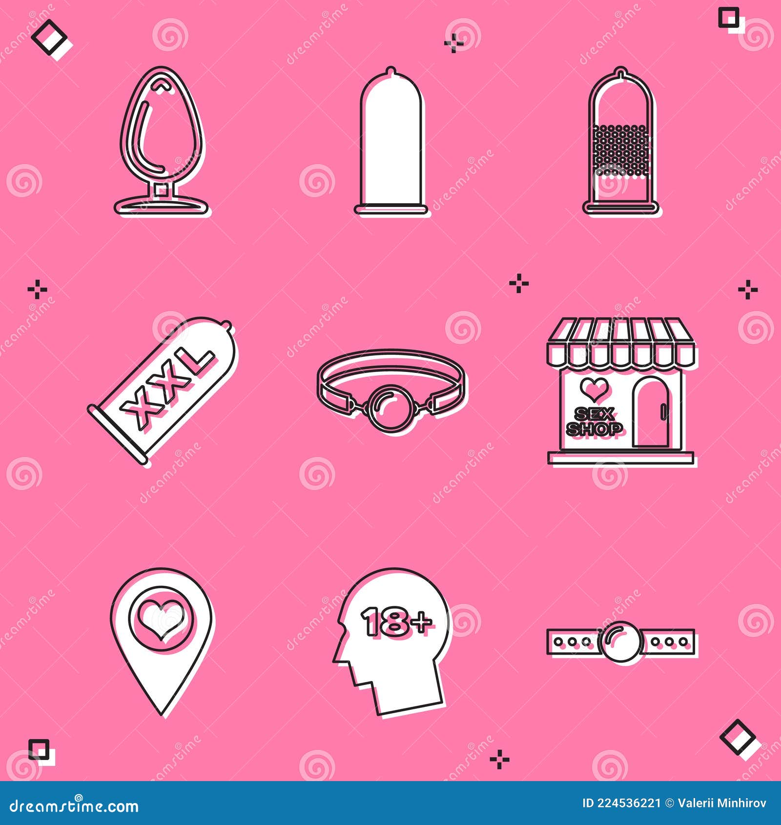 Set Anal Plug Condom Safe Sex Silicone Ball Gag Sex Shop Building