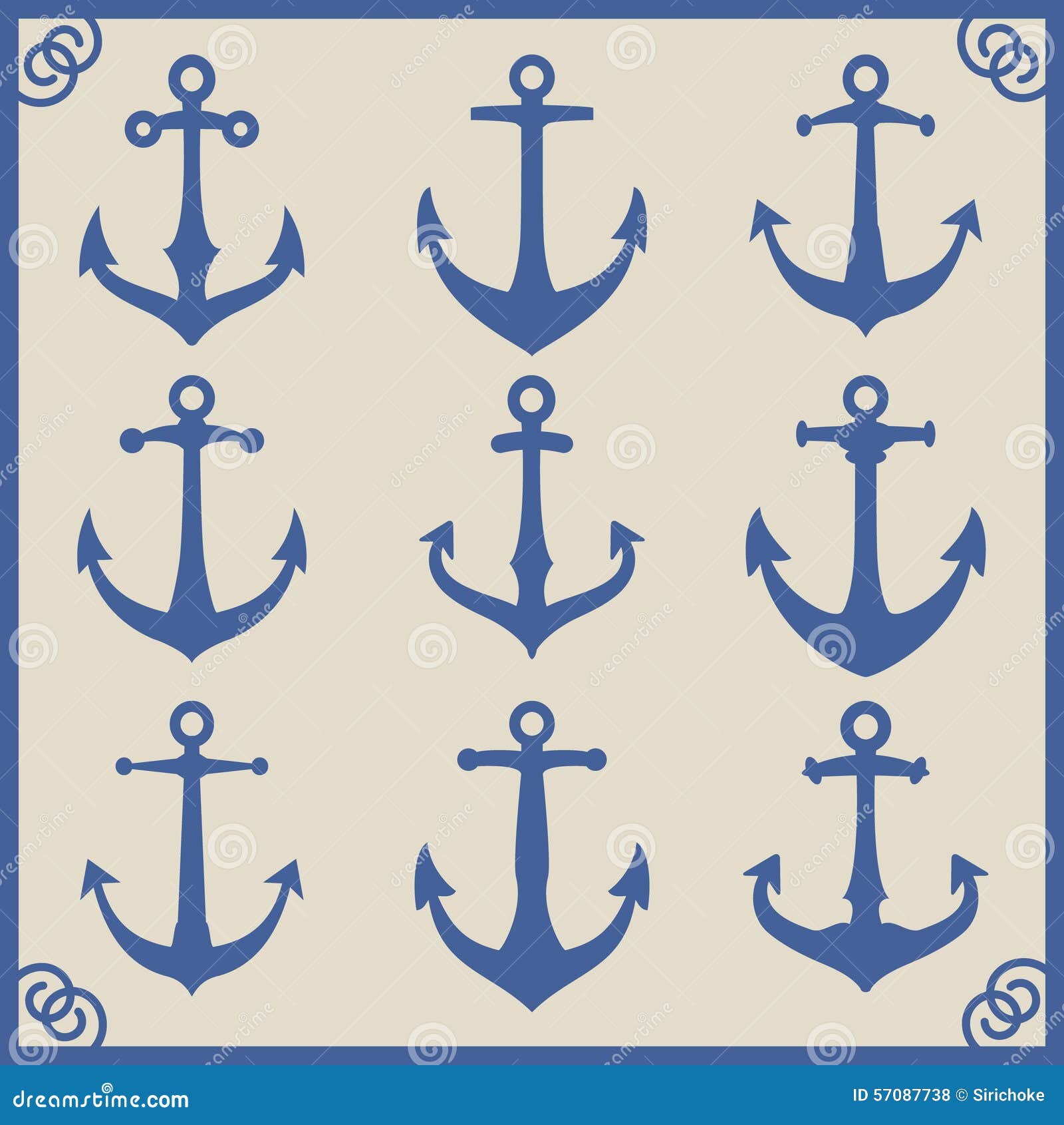 Set of Anchor Icon Signs Element for Designer. Stock Vector ...