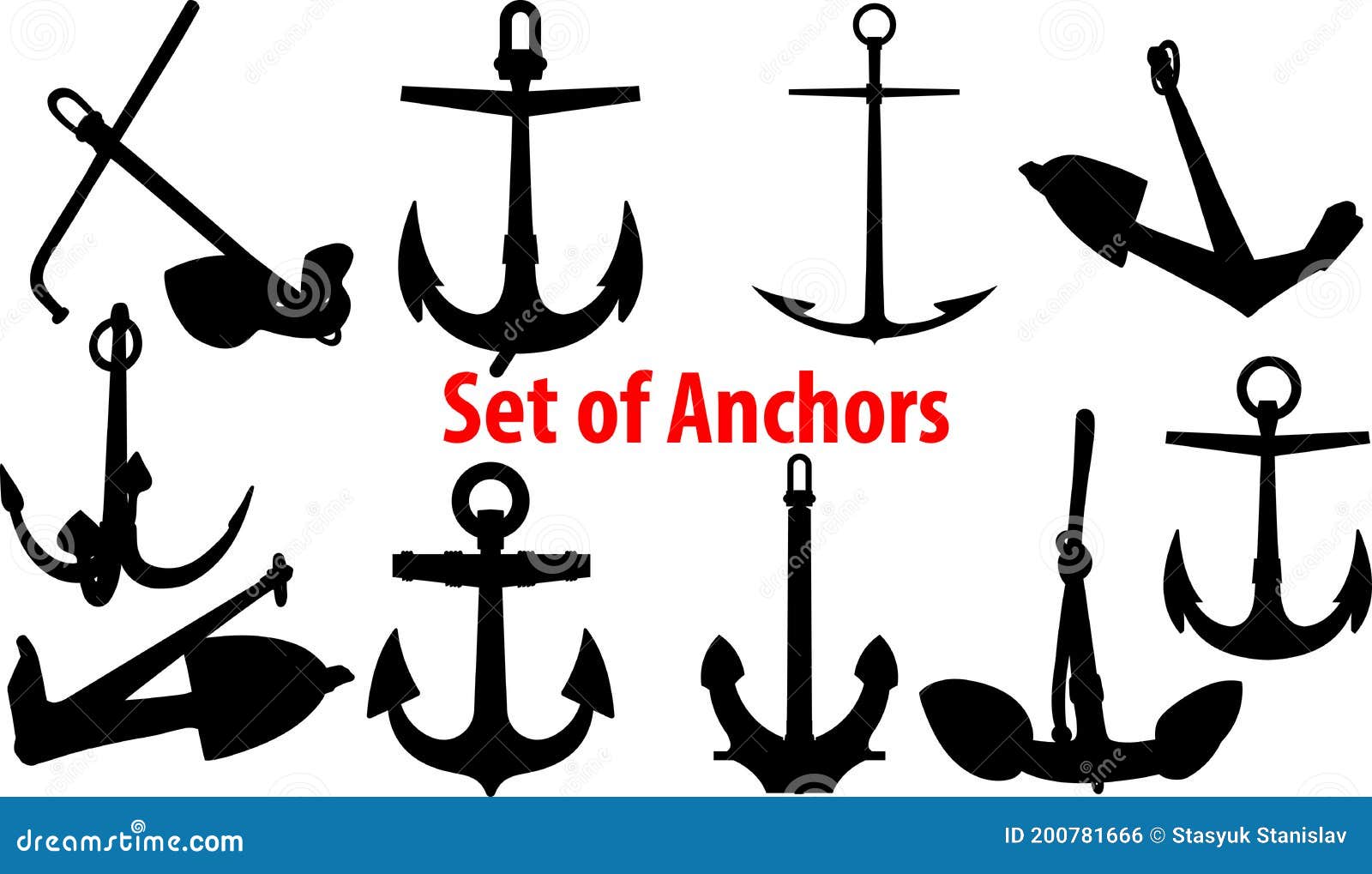 Types Of Anchors, Cartoon Vector | CartoonDealer.com #57132369