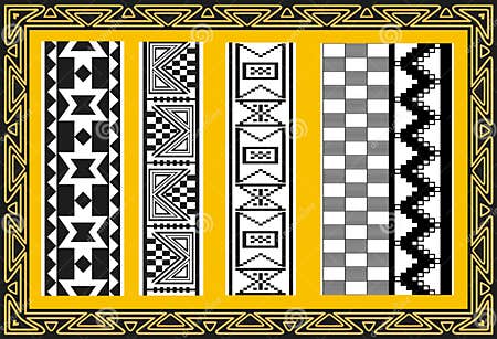 Set of Ancient American Indian Patterns Stock Vector - Illustration of ...