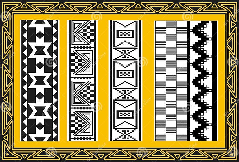 Set of Ancient American Indian Patterns Stock Vector - Illustration of ...