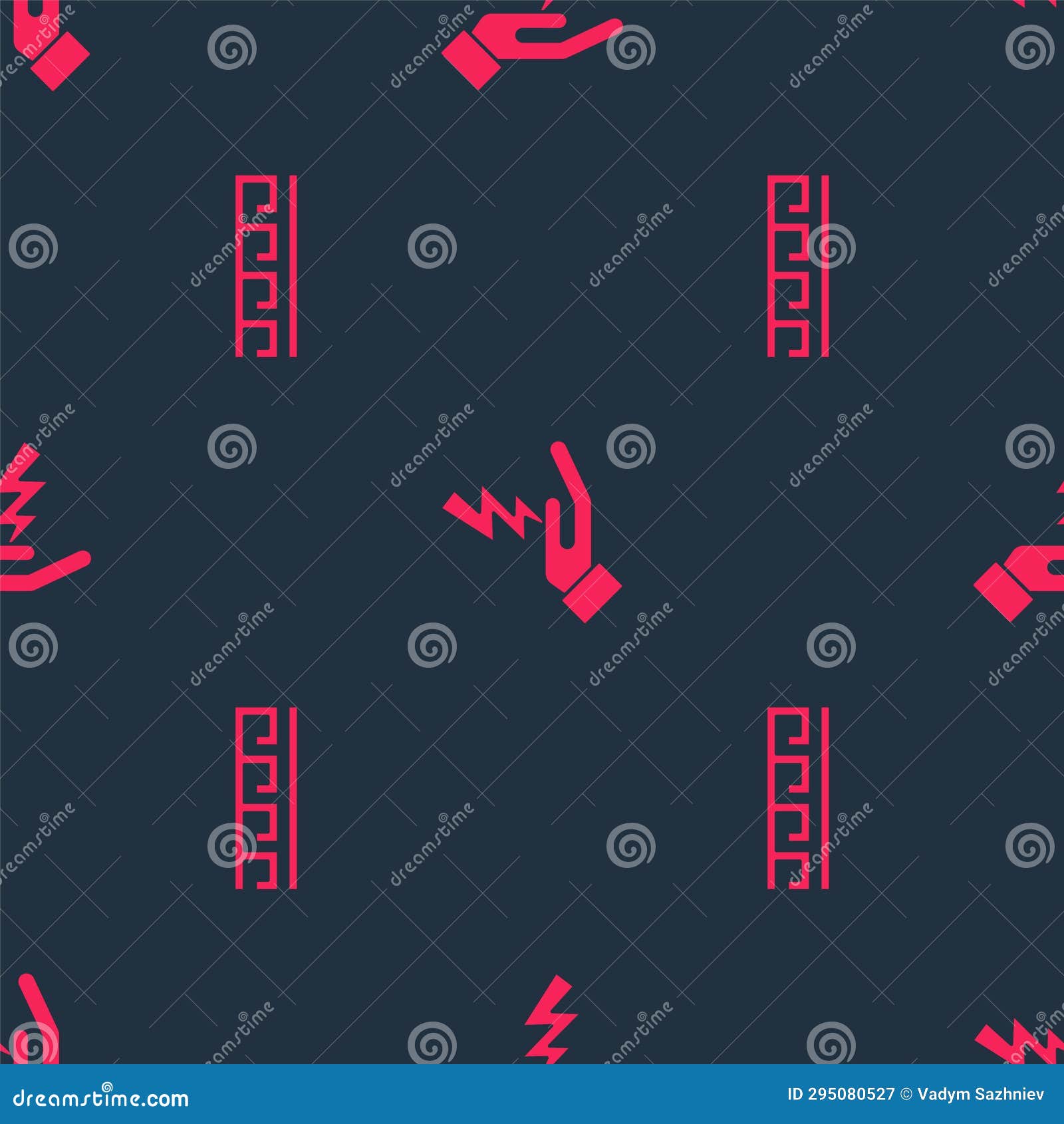 Set Ancient Greek Pattern and Zeus on Seamless Pattern. Vector Stock ...