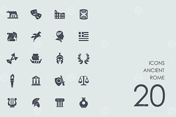 Set of Ancient Rome icons stock vector. Illustration of italy - 81877769