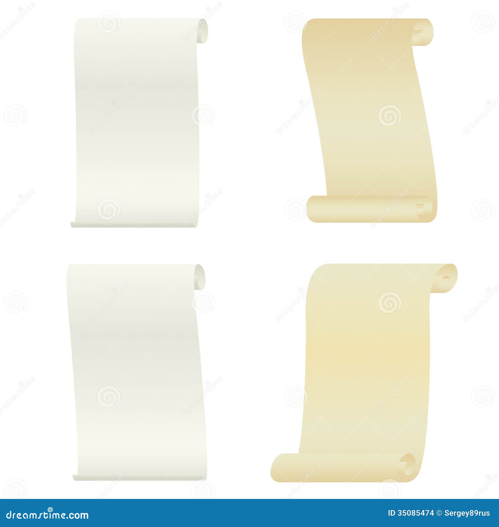 A set of ancient scrolls. stock vector. Illustration of ancient - 35085474