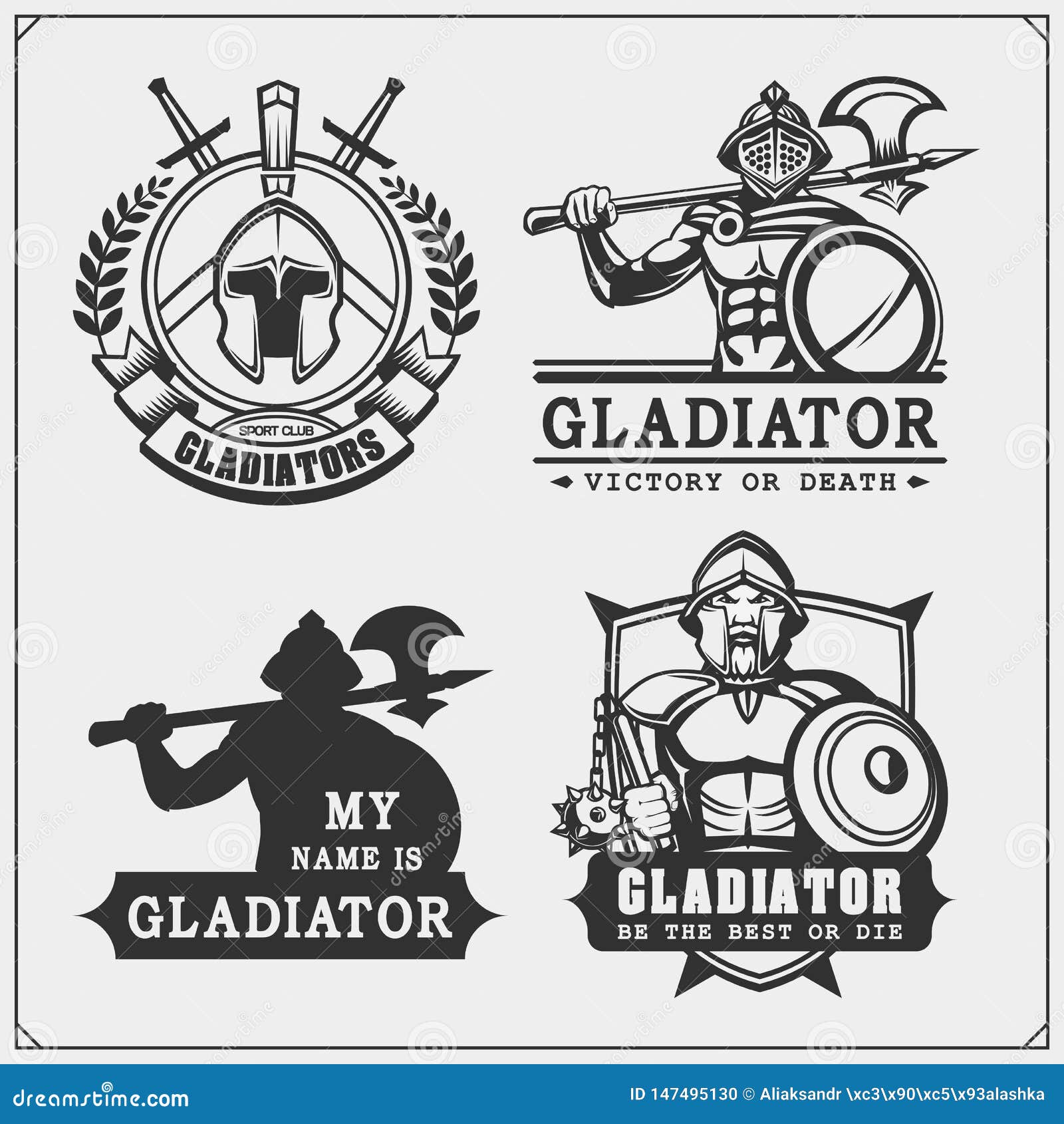 Gladiator Logos And Symbols Icons Vector Illustration | CartoonDealer ...