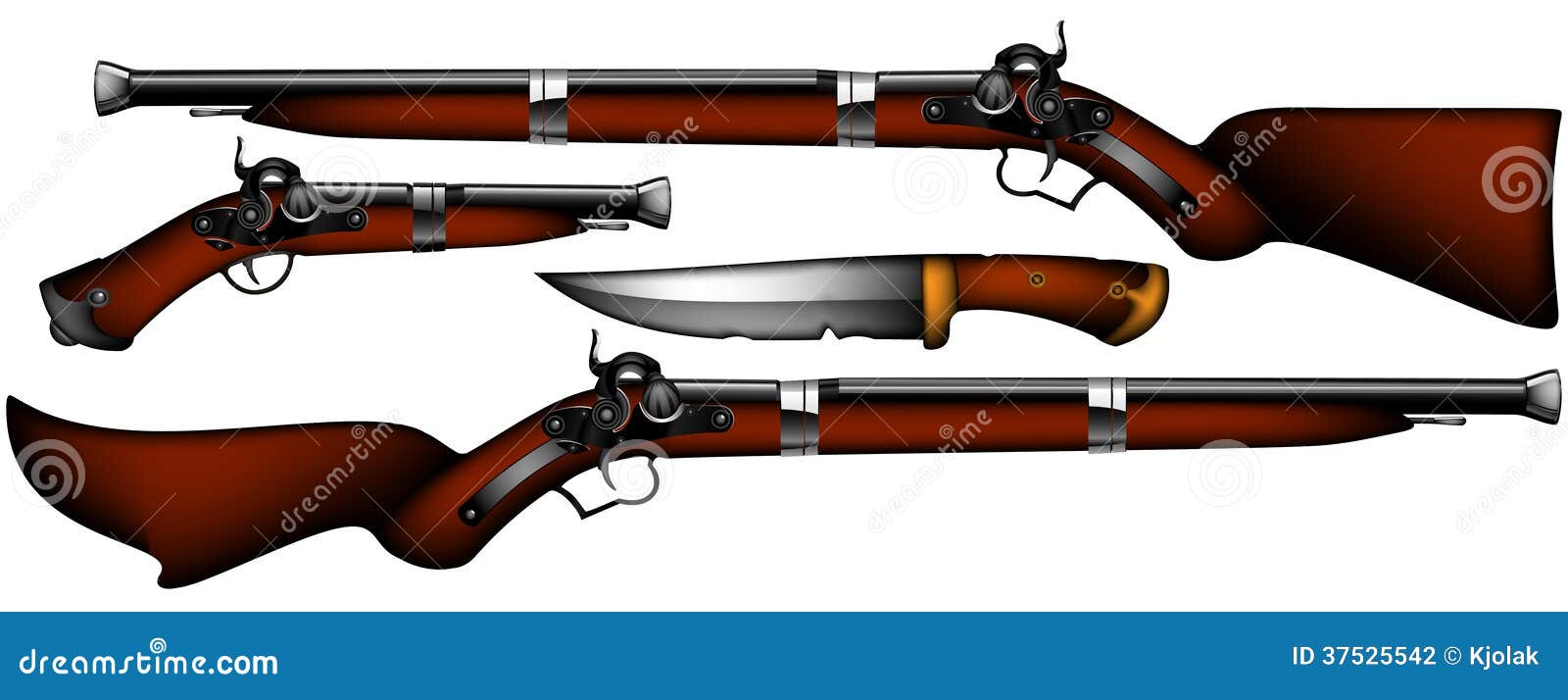 Set of ancient weapons stock vector. Illustration of barrel - 37525542