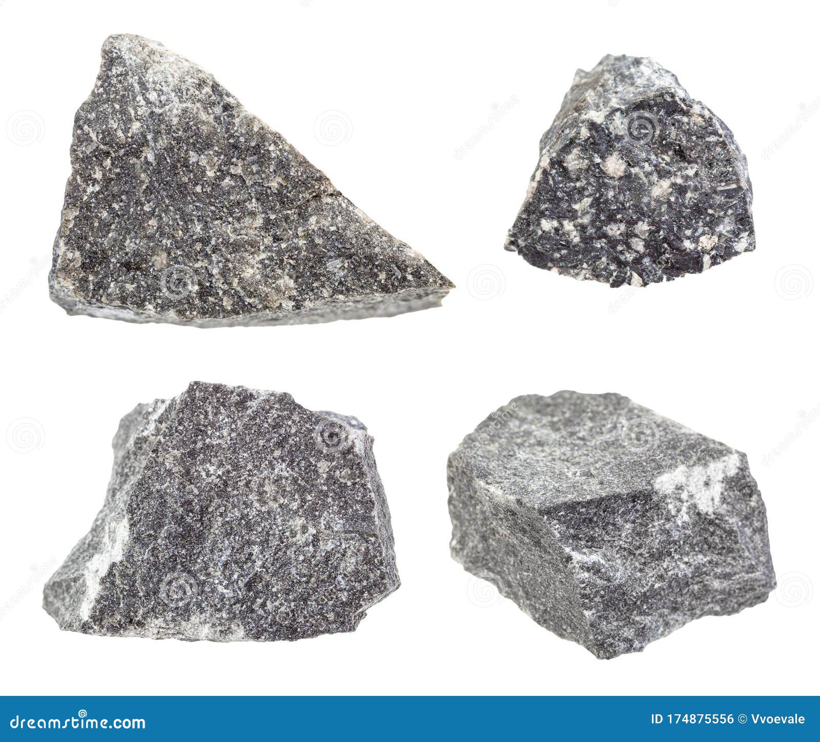 Set of Andesite Rocks Isolated on White Stock Photo - Image of ...