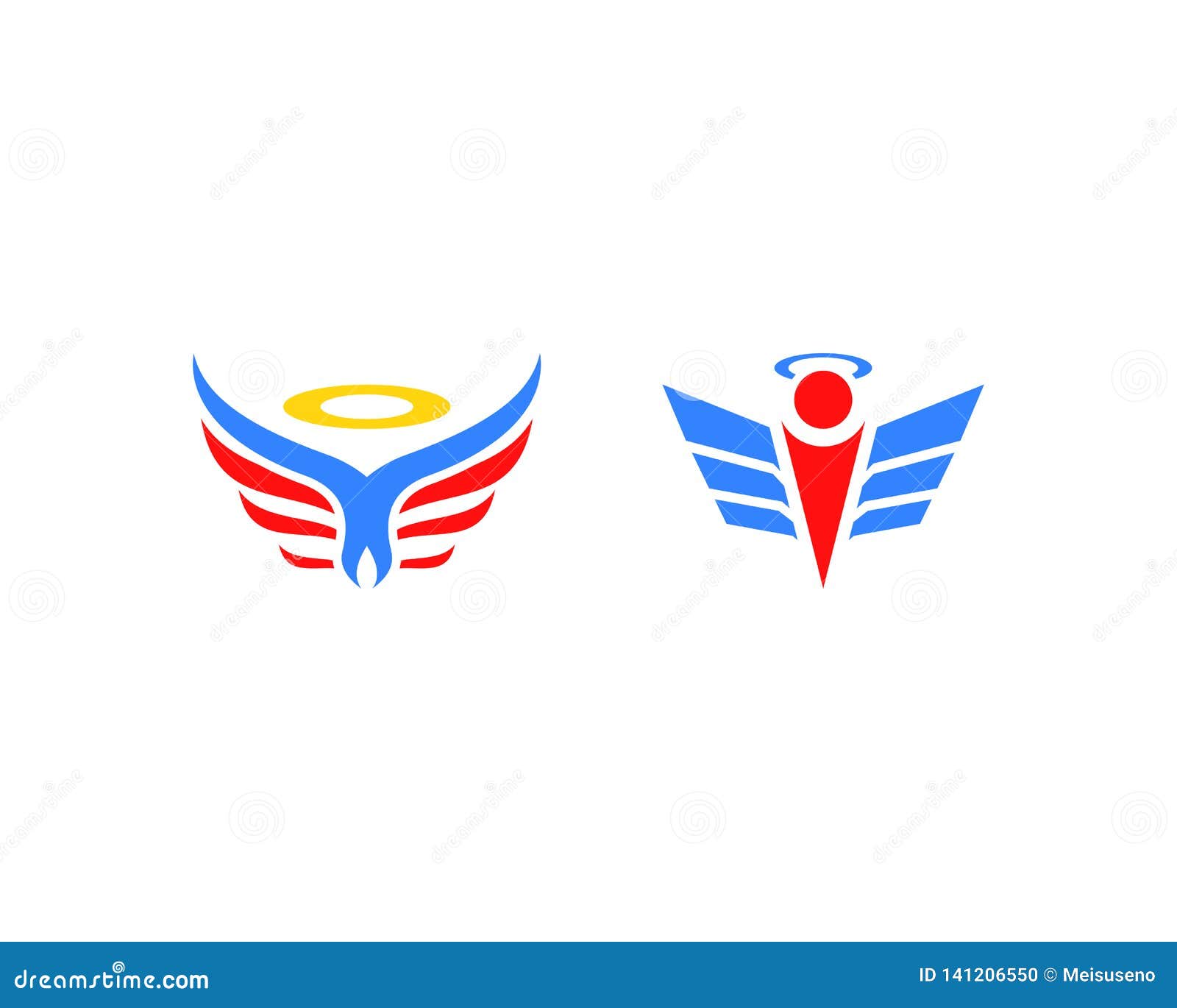 Set of Angel logo design stock vector. Illustration of angel - 141206550
