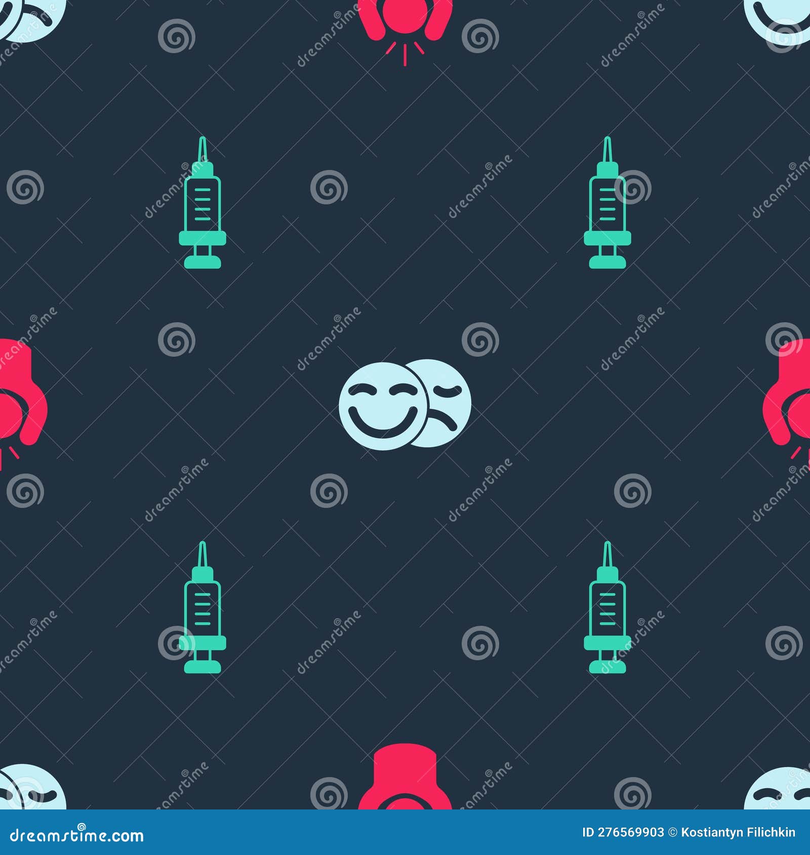 Set Anger, Comedy and Tragedy Masks and Addiction To the Drug on ...