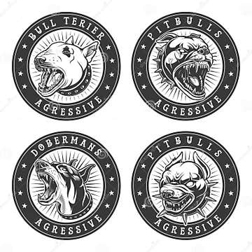 Set of angry dogs stock vector. Illustration of icon - 86554245