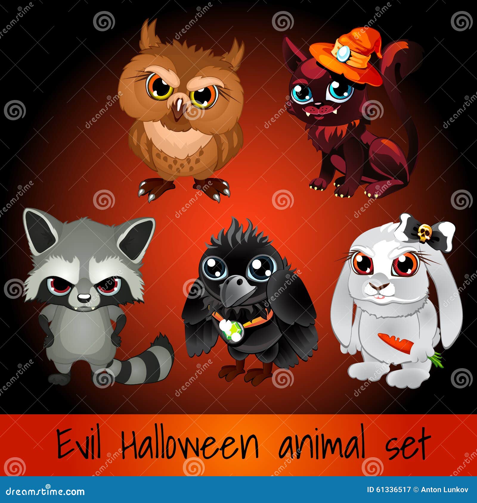 Forest Dwellers. Black And White Illustration Cartoon Vector ...