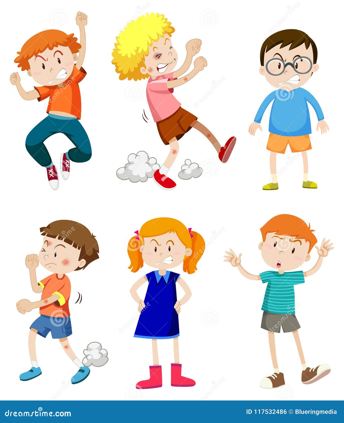 Angry Kids Bullying And Abusing The Weak Agemate Teasing And Laughing ...