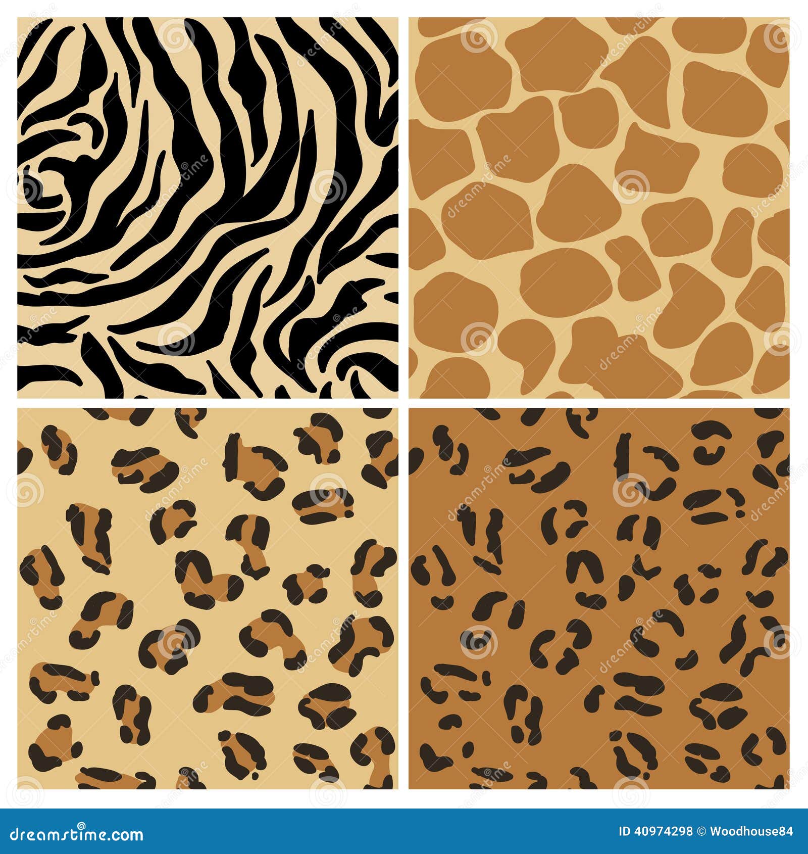 Set of Animal Patterns stock vector. Illustration of leopard - 40974298