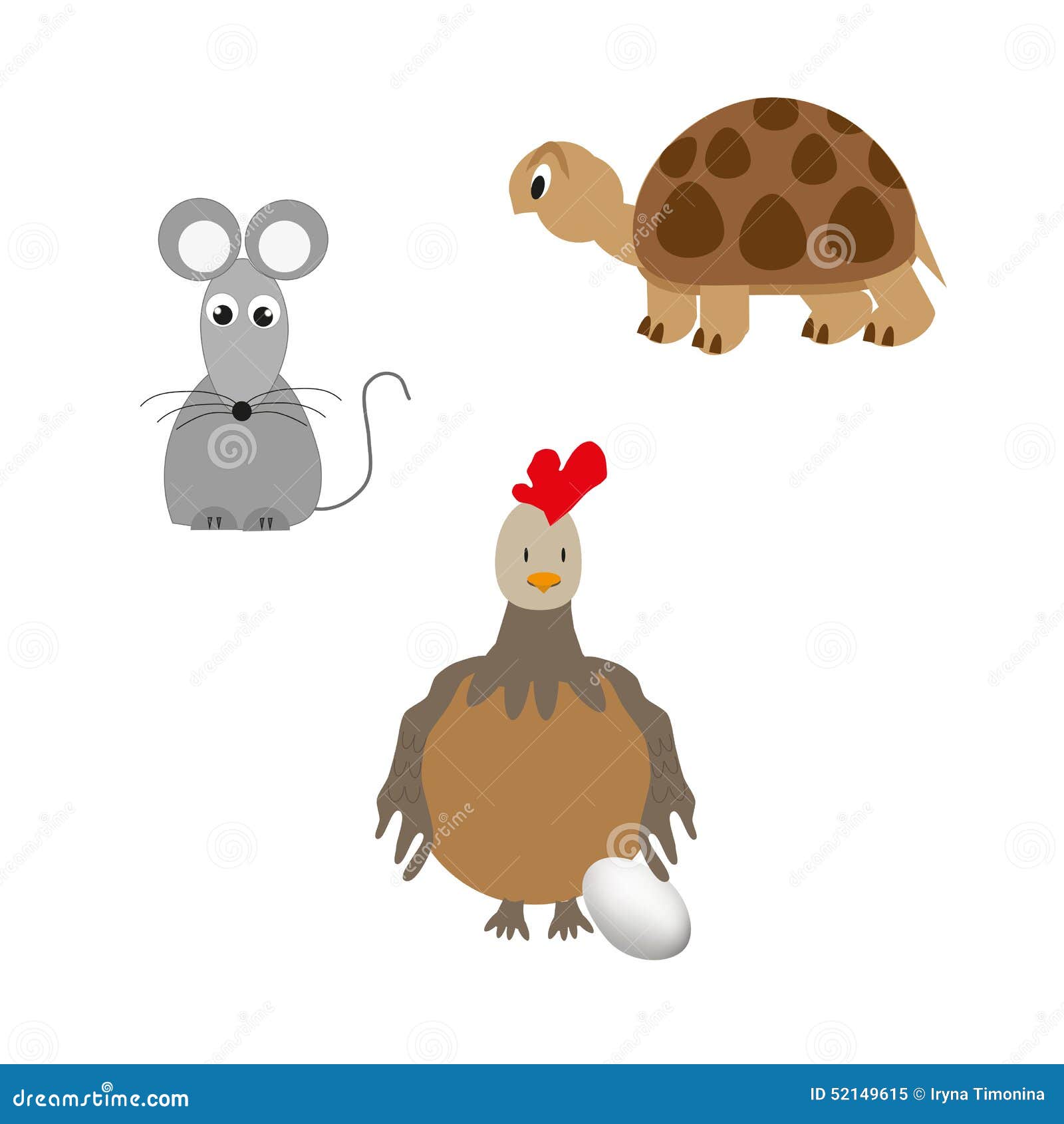Set of Animal - Turtle, Chicken and Mouse Stock Vector - Illustration ...