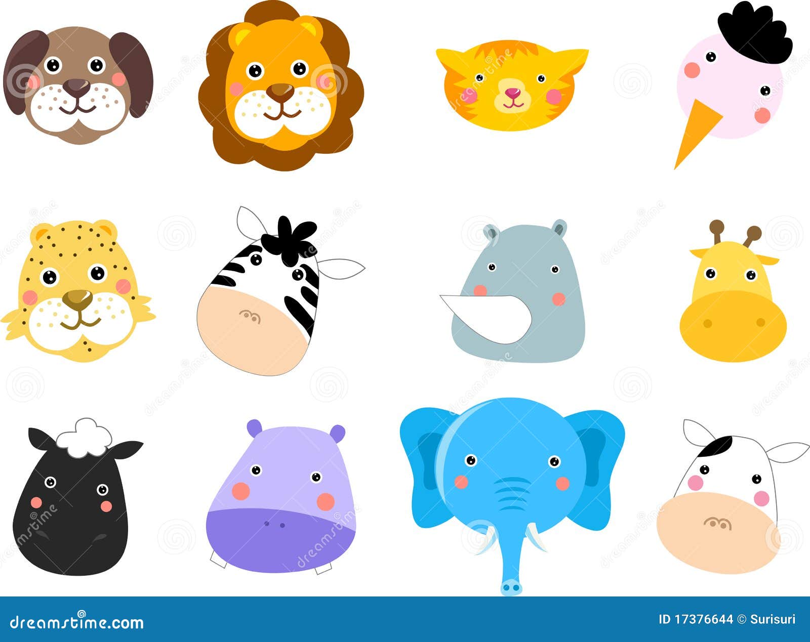 Set of animals stock vector. Illustration of clip, brown - 17376644