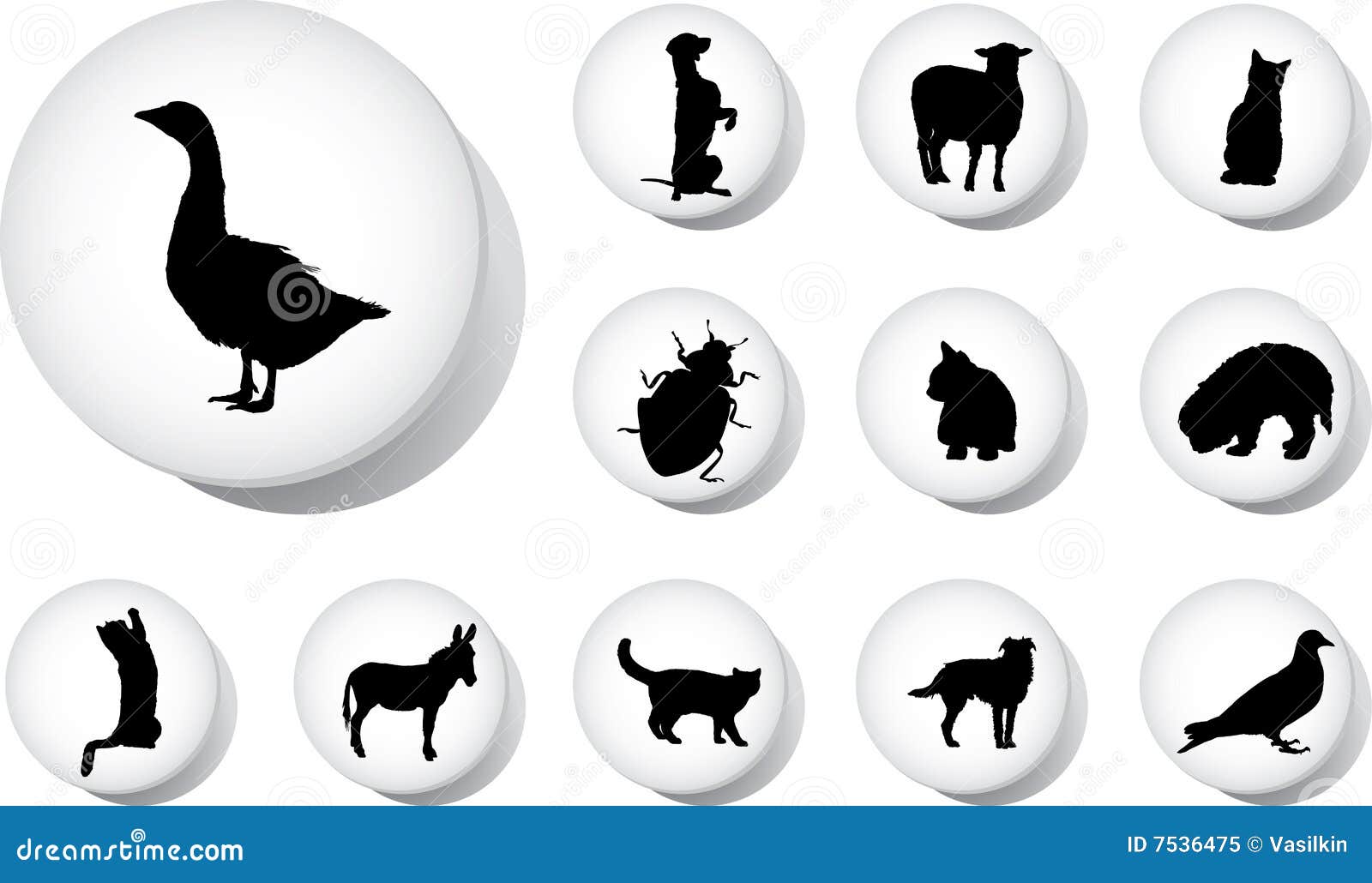 Set Animals stock vector. Illustration of background, domestic - 7536475