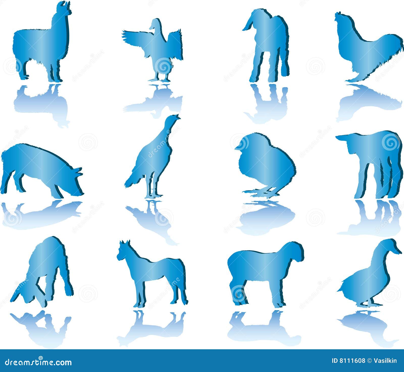 Set Animals stock vector. Illustration of livestock, pets - 8111608