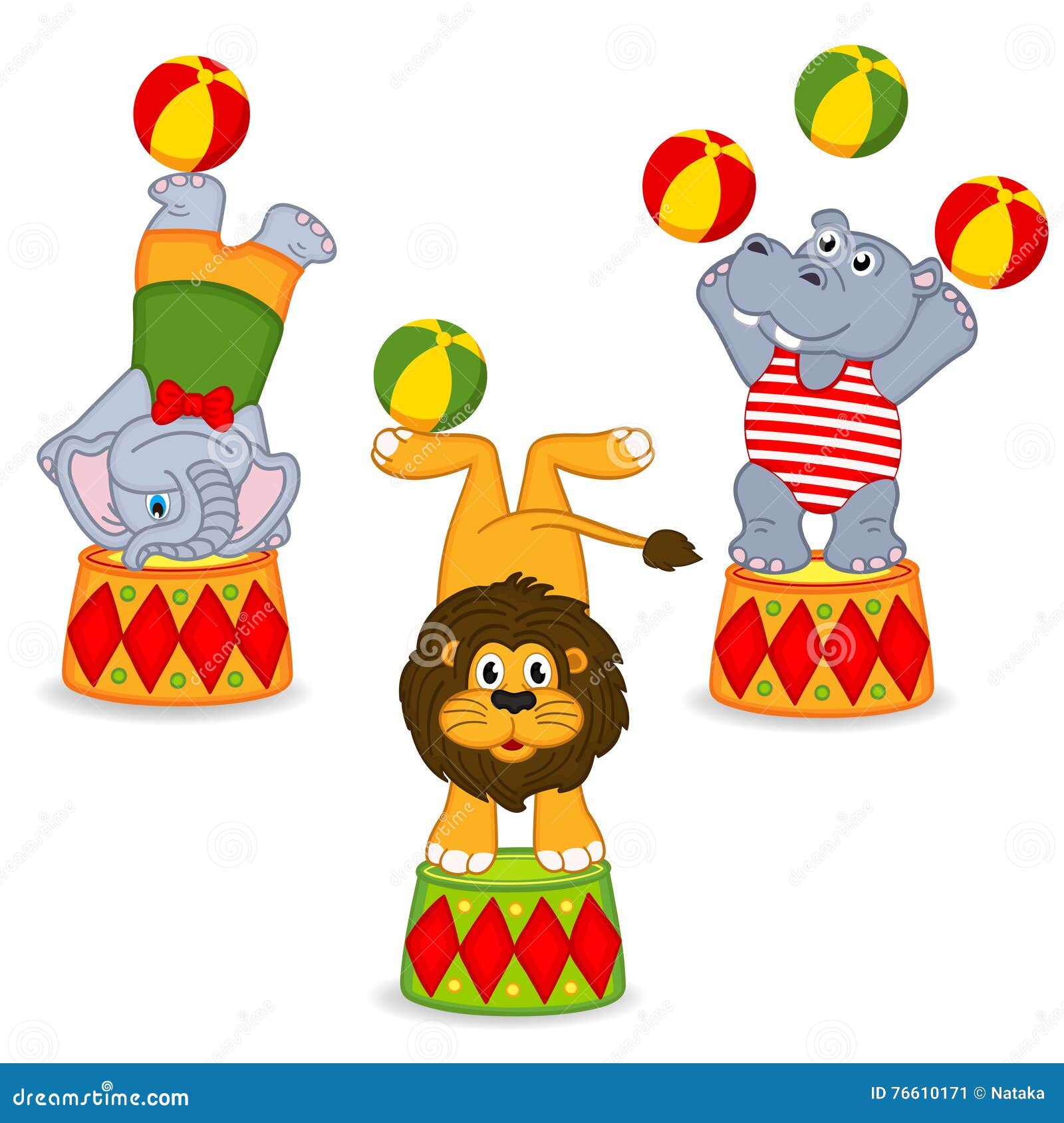 Set of animals in circus stock vector. Illustration of leisure - 76610171