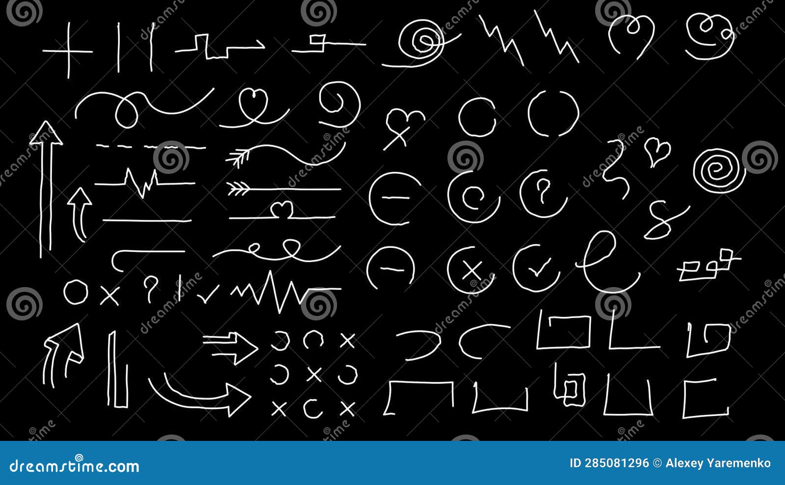 Set of Animated Doodle Elements Stock Footage - Video of twist, circle ...