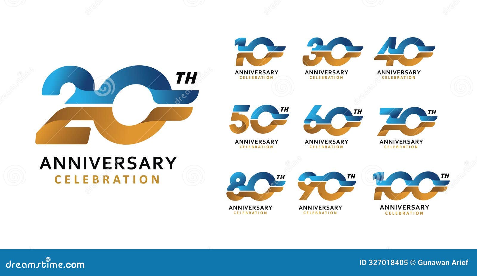 Set of Anniversary Design Modern Wing Number Stock Illustration ...