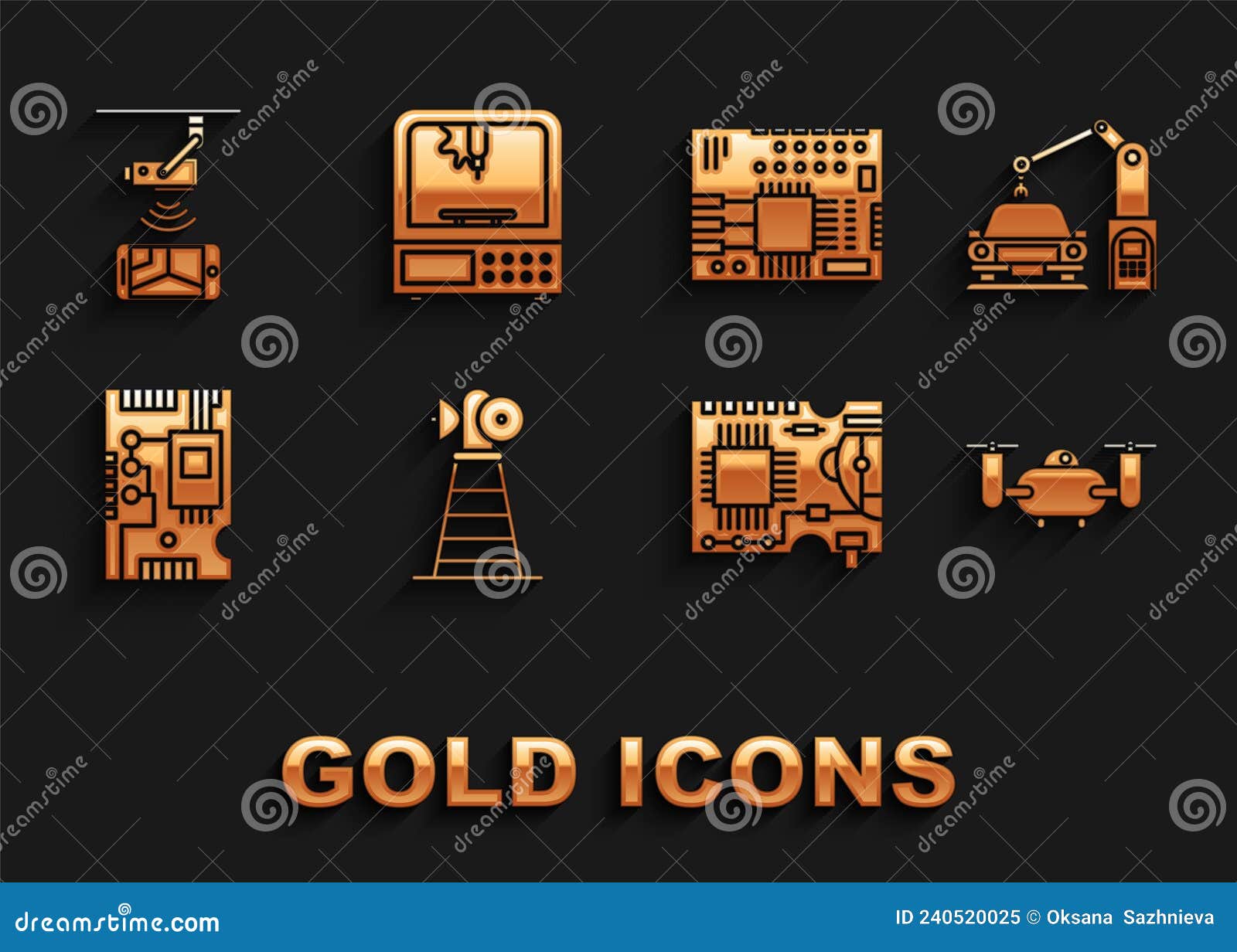 Set Antenna, Drone Flying with Action Camera, Printed Circuit Board PCB ...