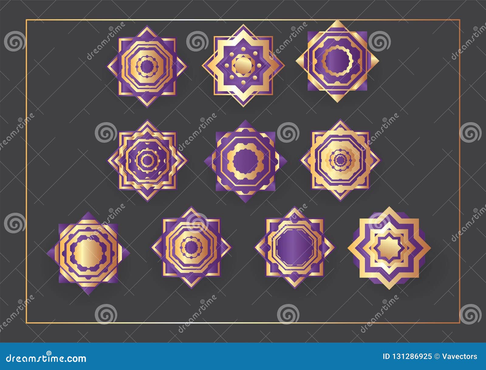 Set of Antique Arabesque of Islamic Patterns Stock Vector ...