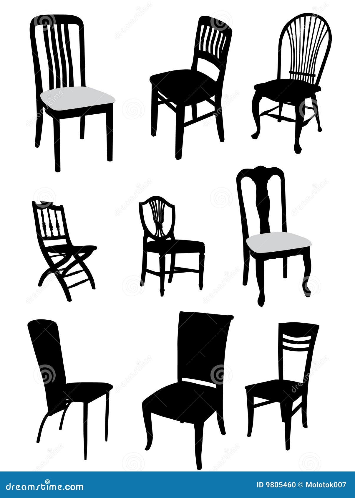 Set of Antique Furniture Vector Stock Vector - Illustration of modern ...