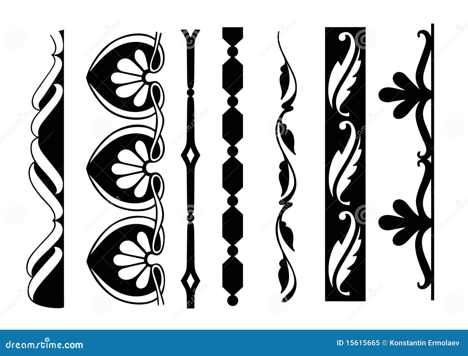 Set of Antique Greek Borders Stock Illustration - Illustration of ...