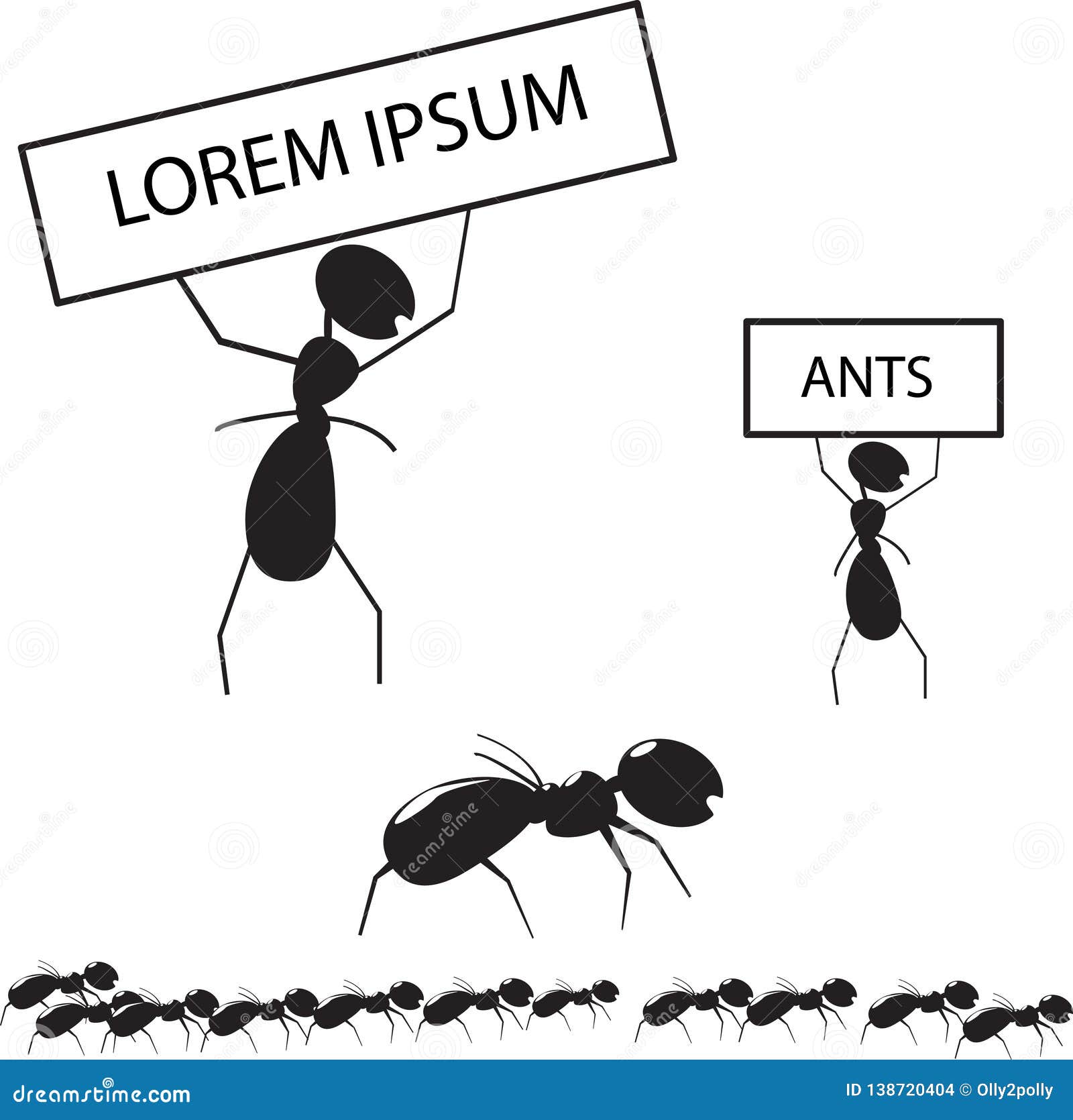 Set of Ants with Frames for Text Stock Vector - Illustration of label ...
