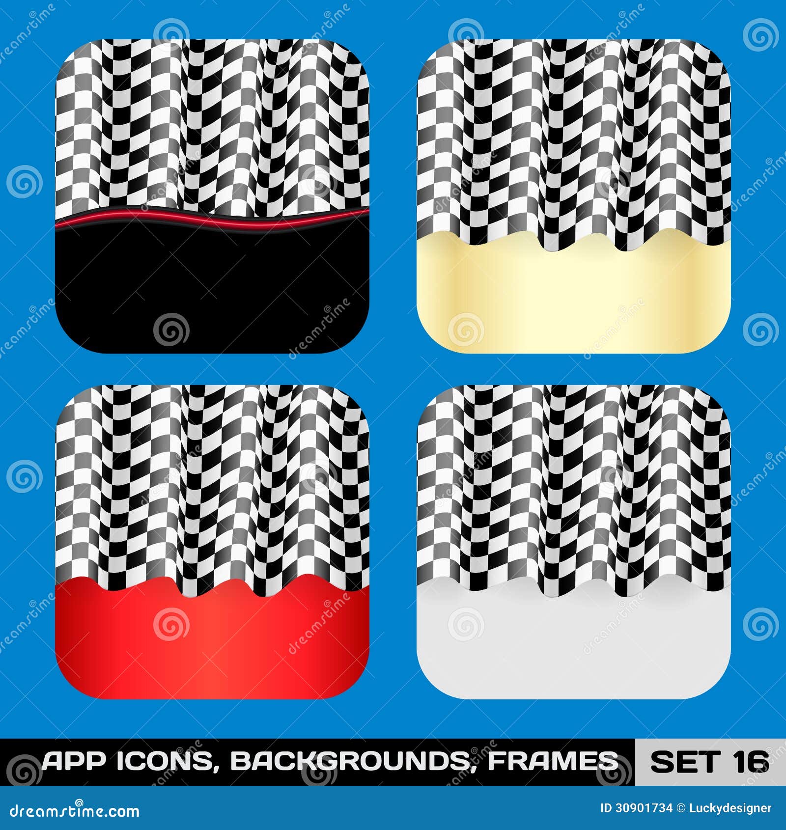 Set of App Icon Backgrounds, Frames, Templates. Set 16 Stock Vector ...