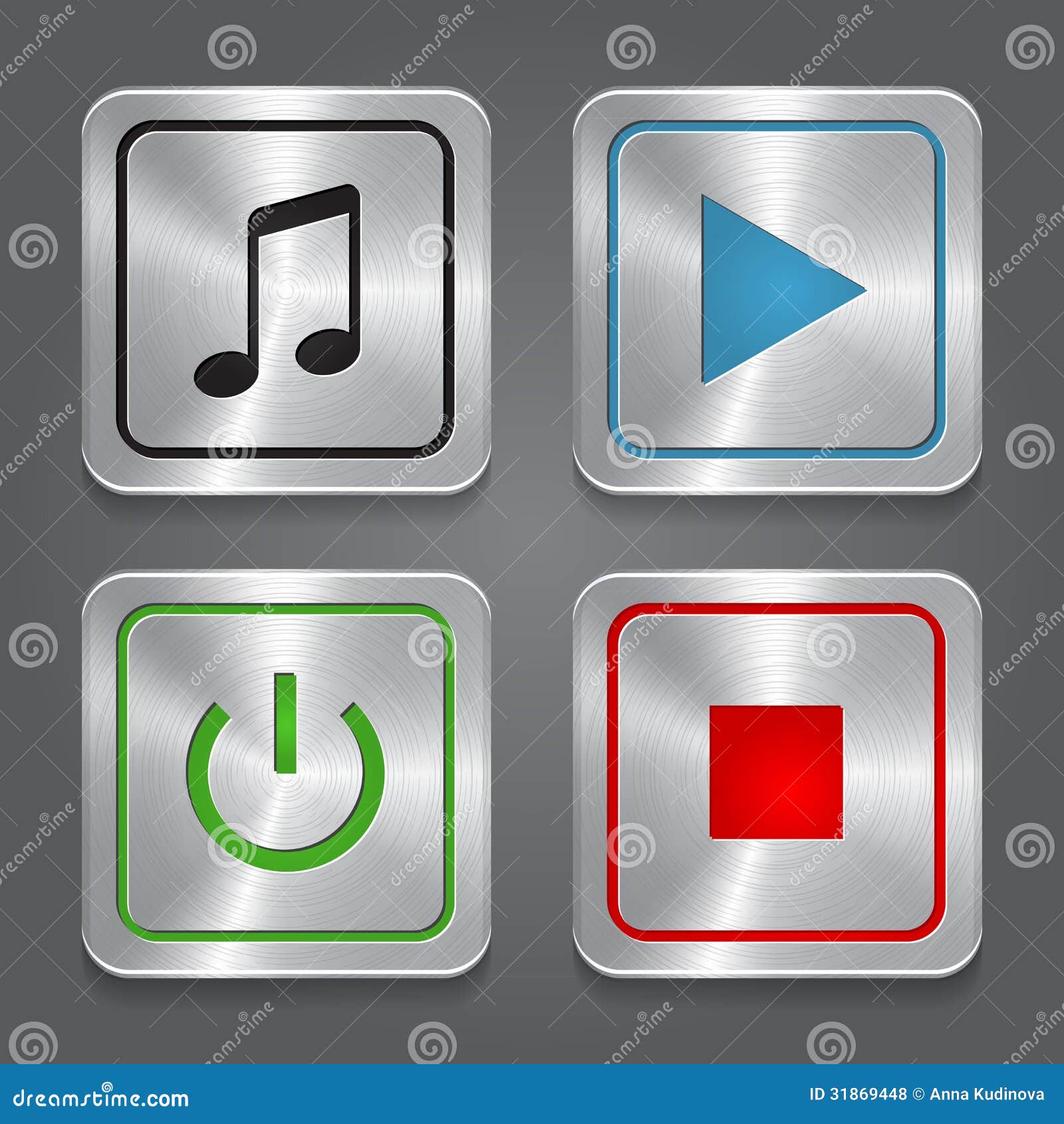 Set App Icons, Metallic Lock Buttons Collection. Cartoon Vector ...