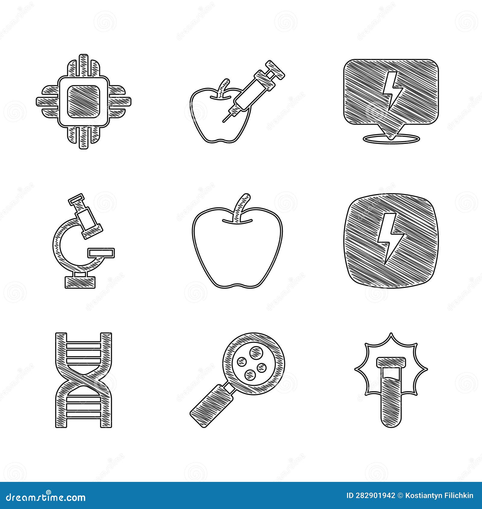 Set Apple, Microorganisms Under Magnifier, Explosion in the Flask ... Set Apple, Microorganisms Under Magnifier, Explosion in the Flask ...