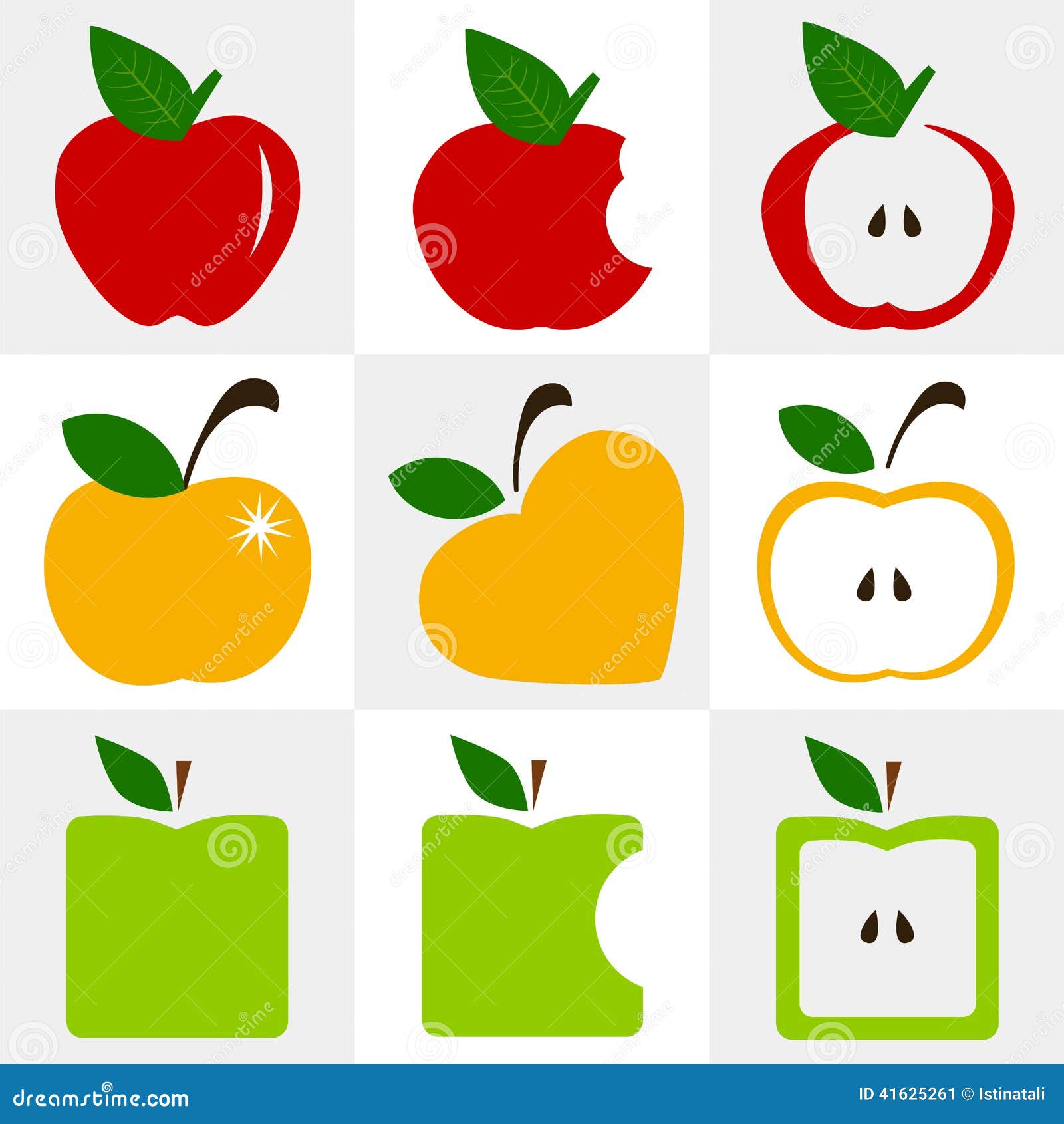 Set of apples vector stock vector. Illustration of computer - 41625261