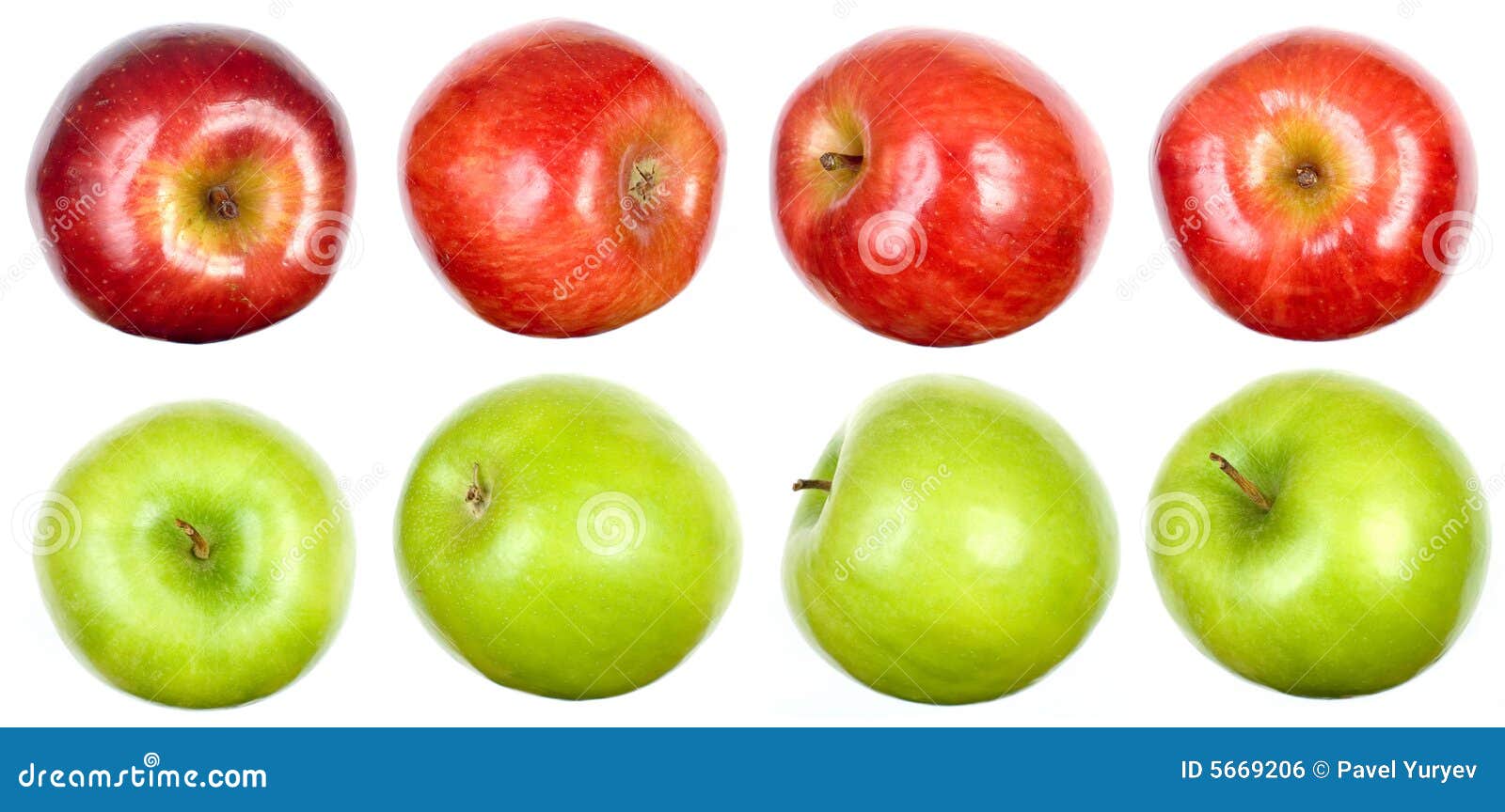 A Set Of Apples On White Royalty Free Stock Image - Image: 5669206