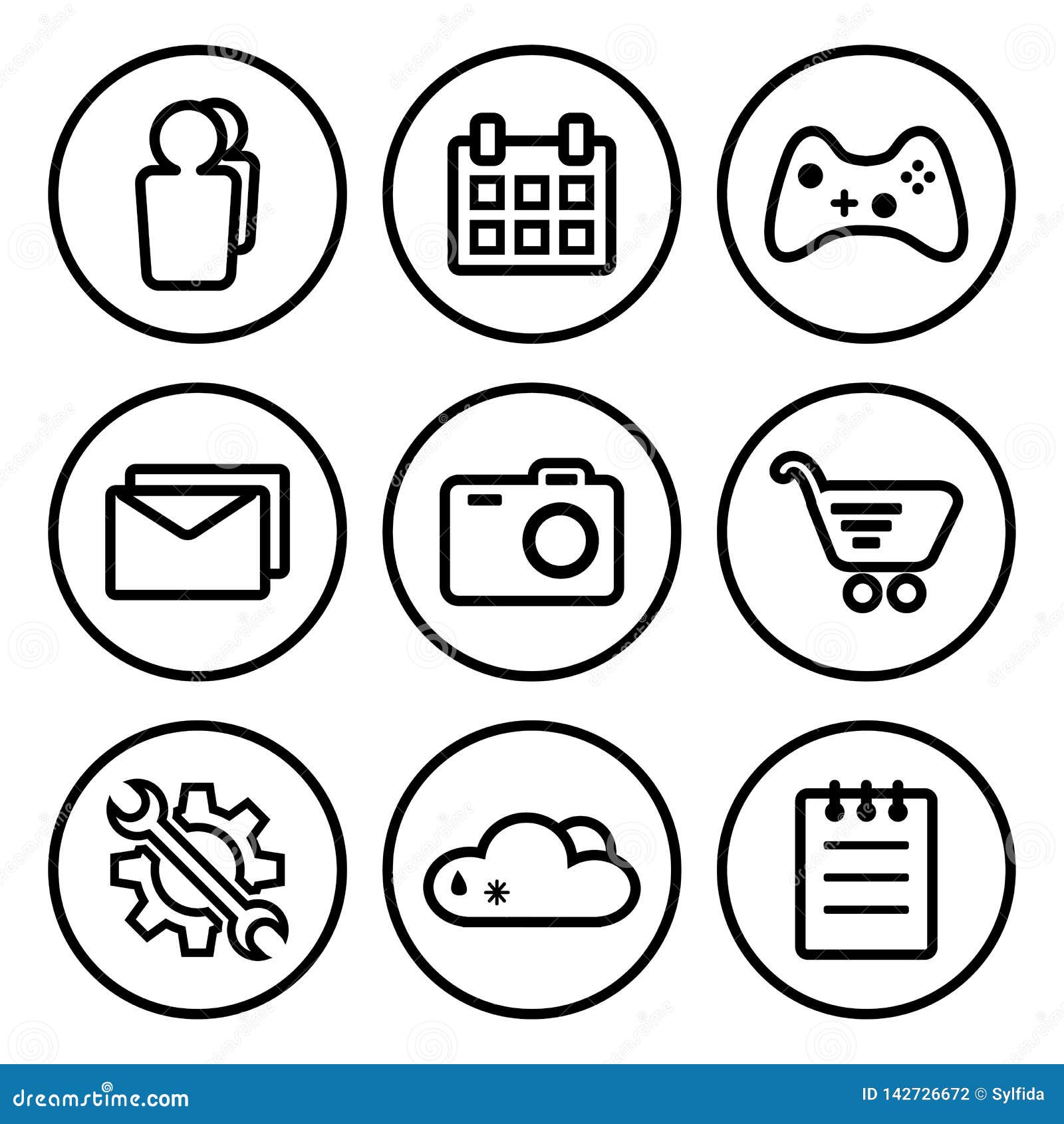 Set of Application Icon, Menu Icons. Vector Illustration Stock ...