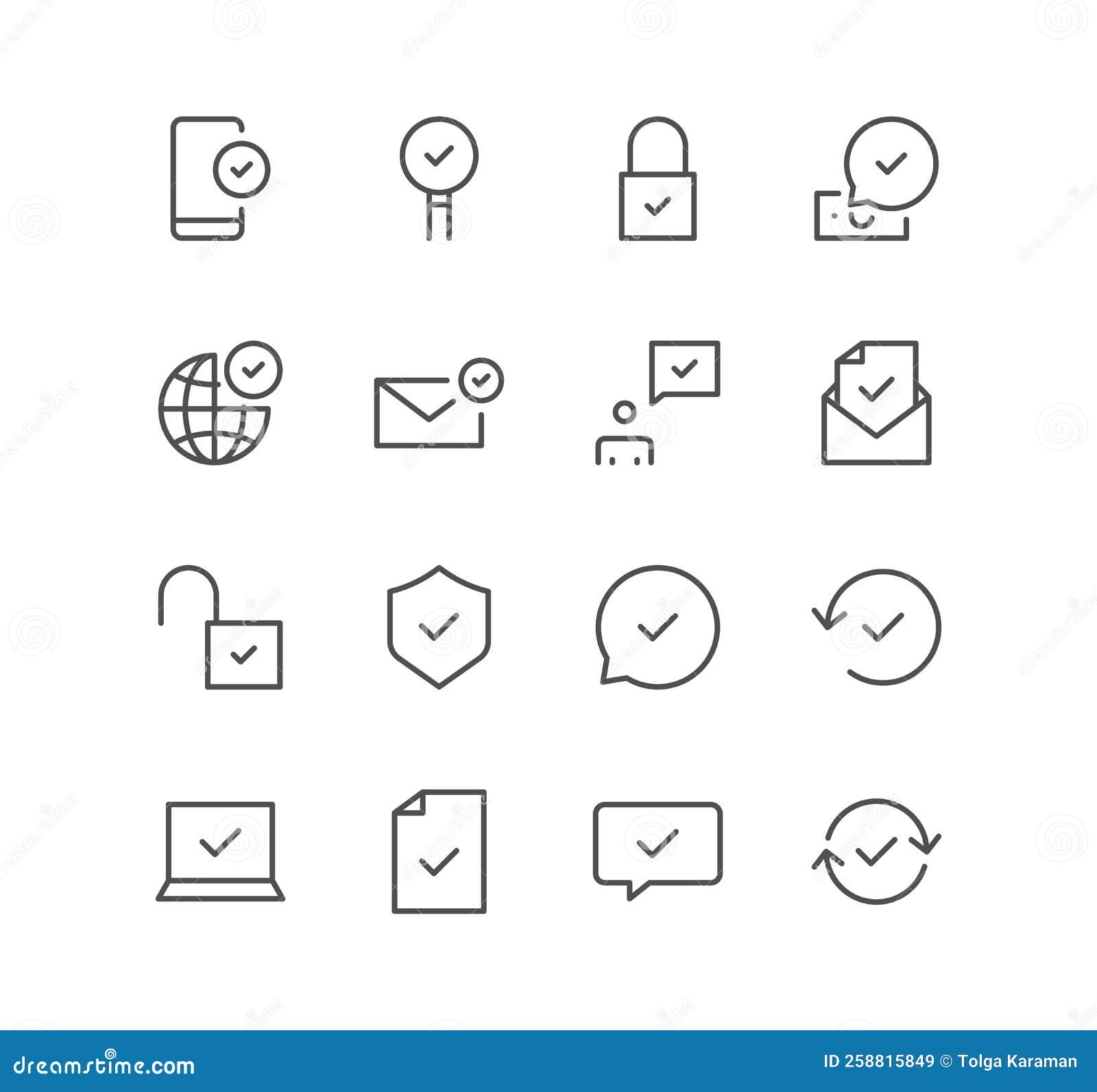 Confirm Icons Vector Illustration | CartoonDealer.com #41791946