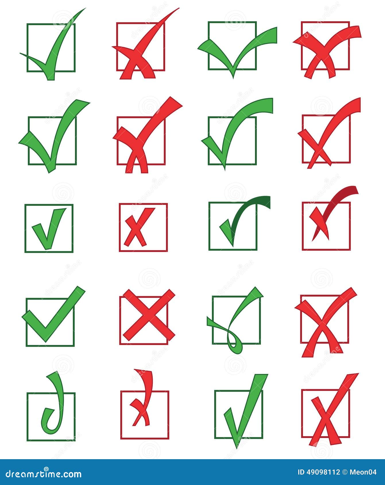 Set of Approved and Rejected Check Marks Stock Vector - Illustration of ...