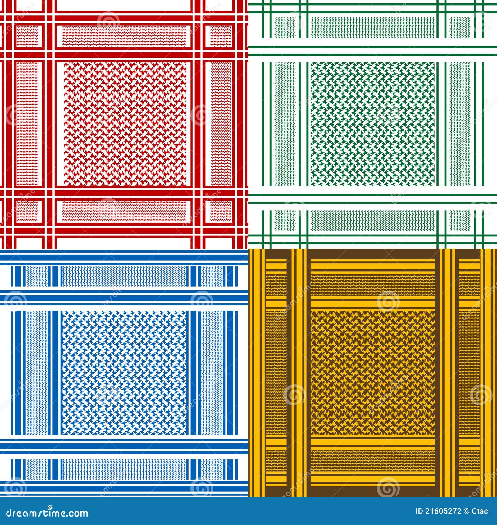 Set of Arab Shemagh Scarves Stock Vector - Illustration of elegant ...