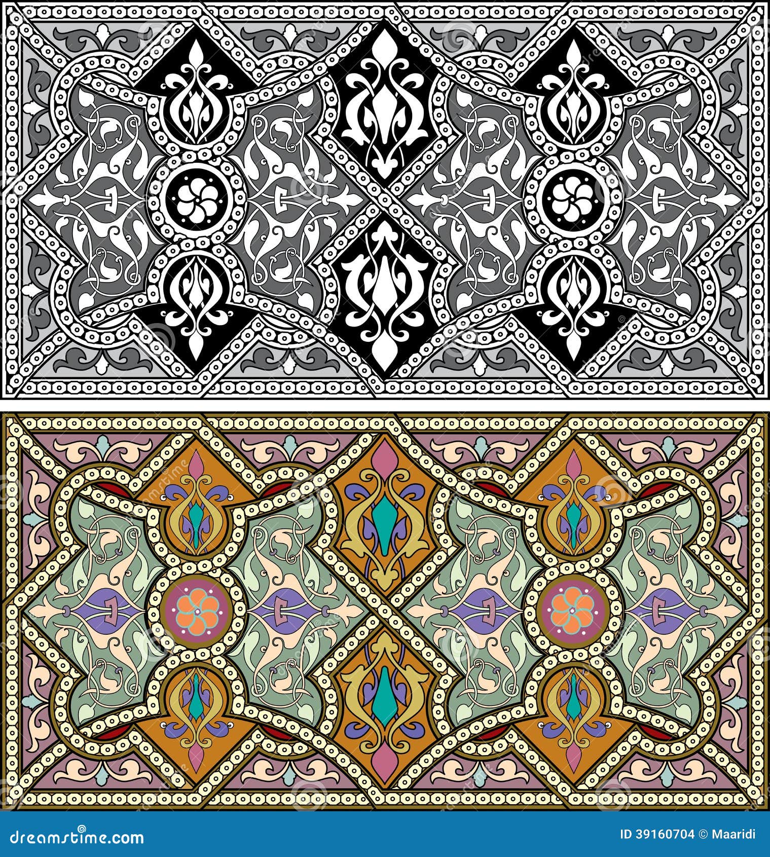 Set of Arabesque patterns stock vector. Illustration of details - 39160704