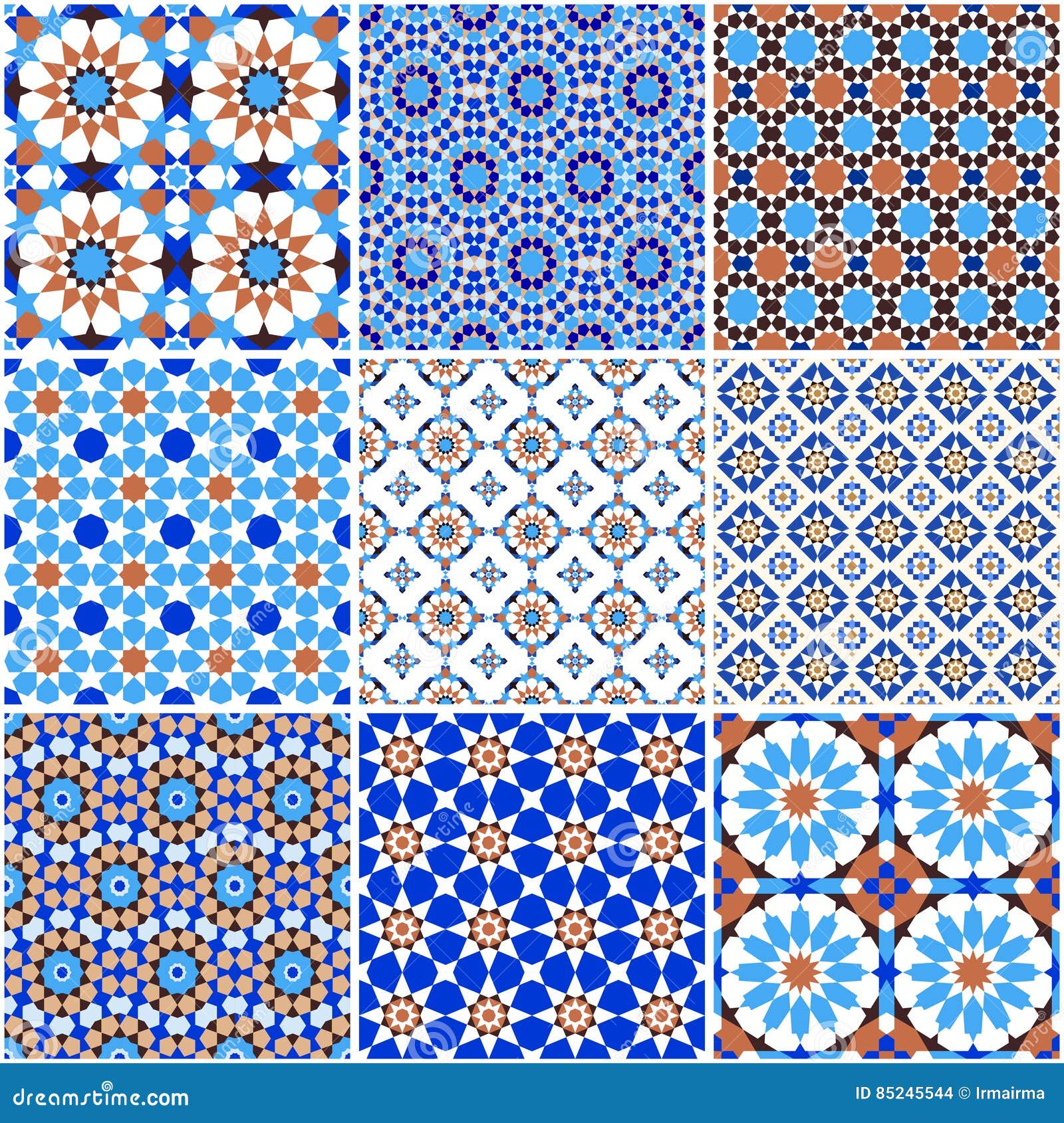 Set of Arabic Geometric Patterns Stock Vector - Illustration of ...
