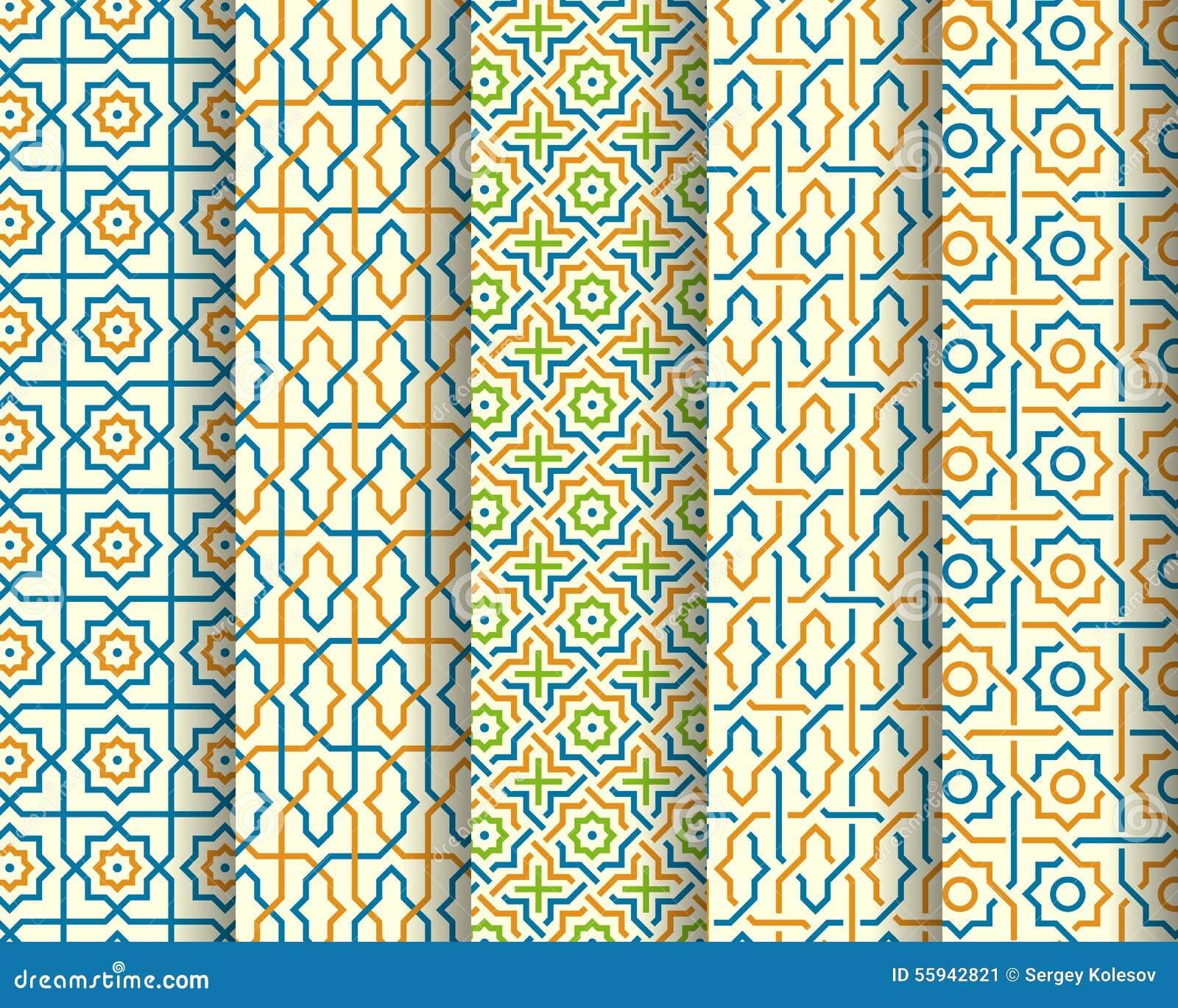Arabic Seamless Pattern Grid Lantern Shapes Tiles. Cartoon Vector ...