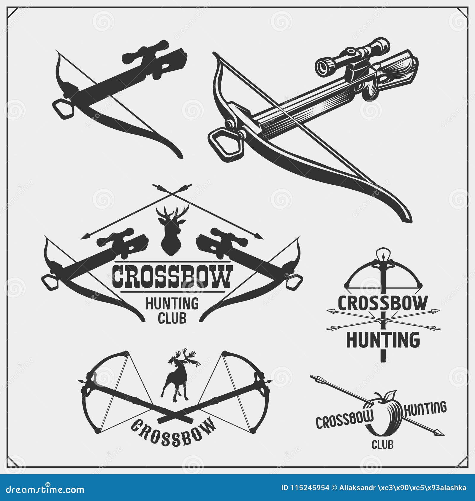 Set of Archery Sports Emblems, Labels and Design Elements. Stock Vector ...