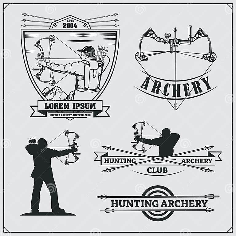 Set of Archery Sports Emblems, Labels and Design Elements. Stock Vector ...
