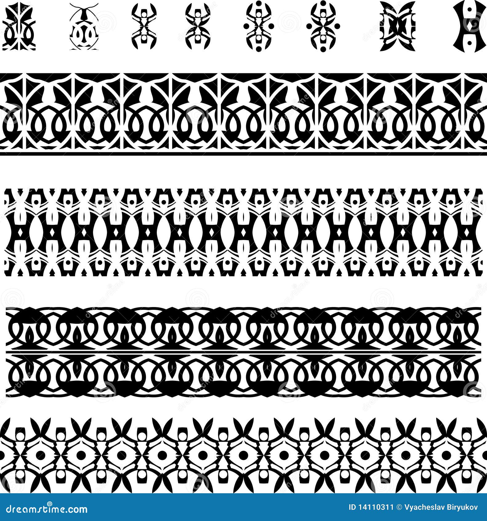 Set of Architectural Borders Stock Vector - Illustration of border ...