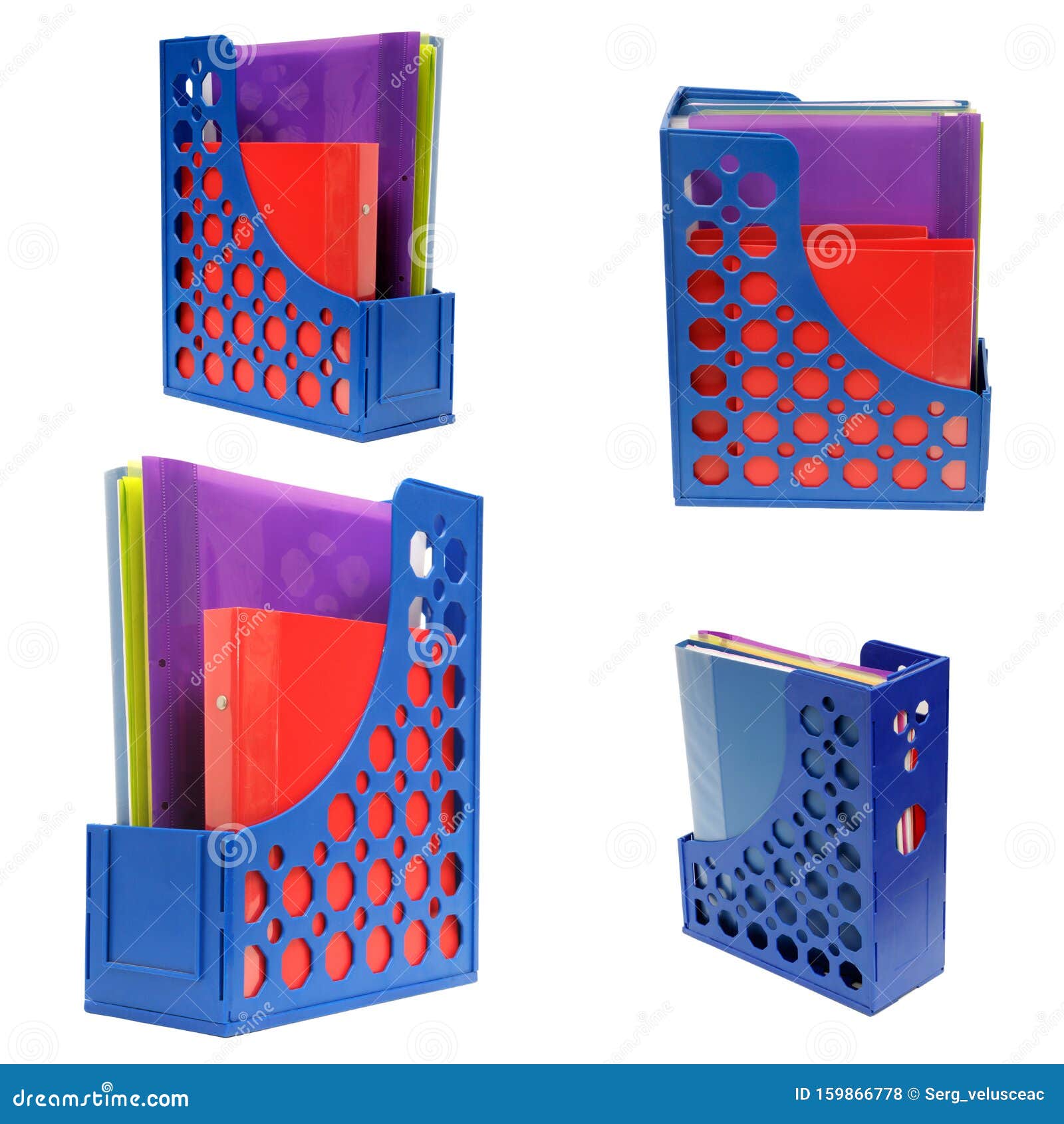 Set Archive Business Folder on Different Angles Isolated on White Stock ...