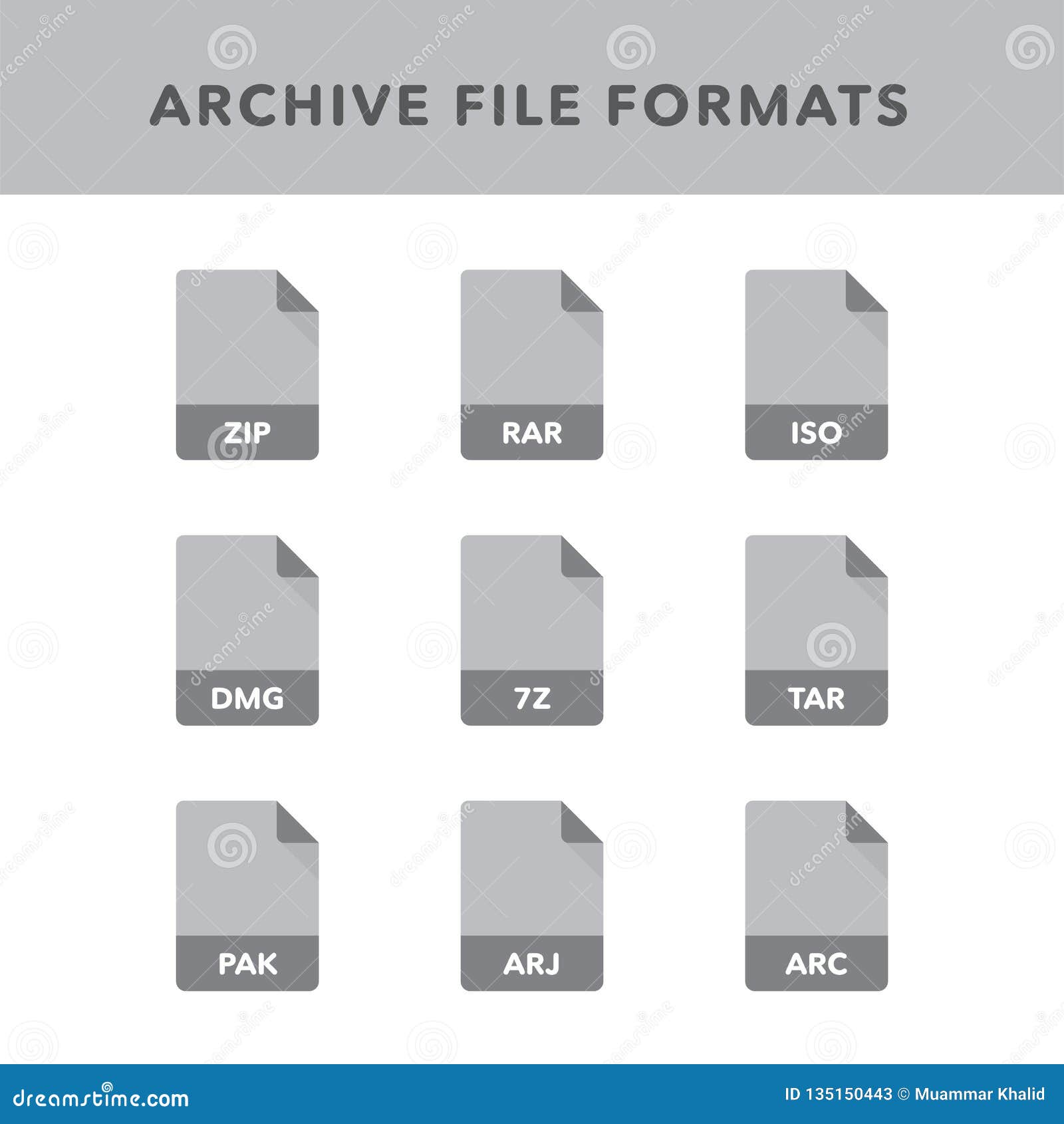 Set of Archive File Formats and Labels in Flat Icons Style. Vector ... Set of Archive File Formats and Labels in Flat Icons Style. Vector ...