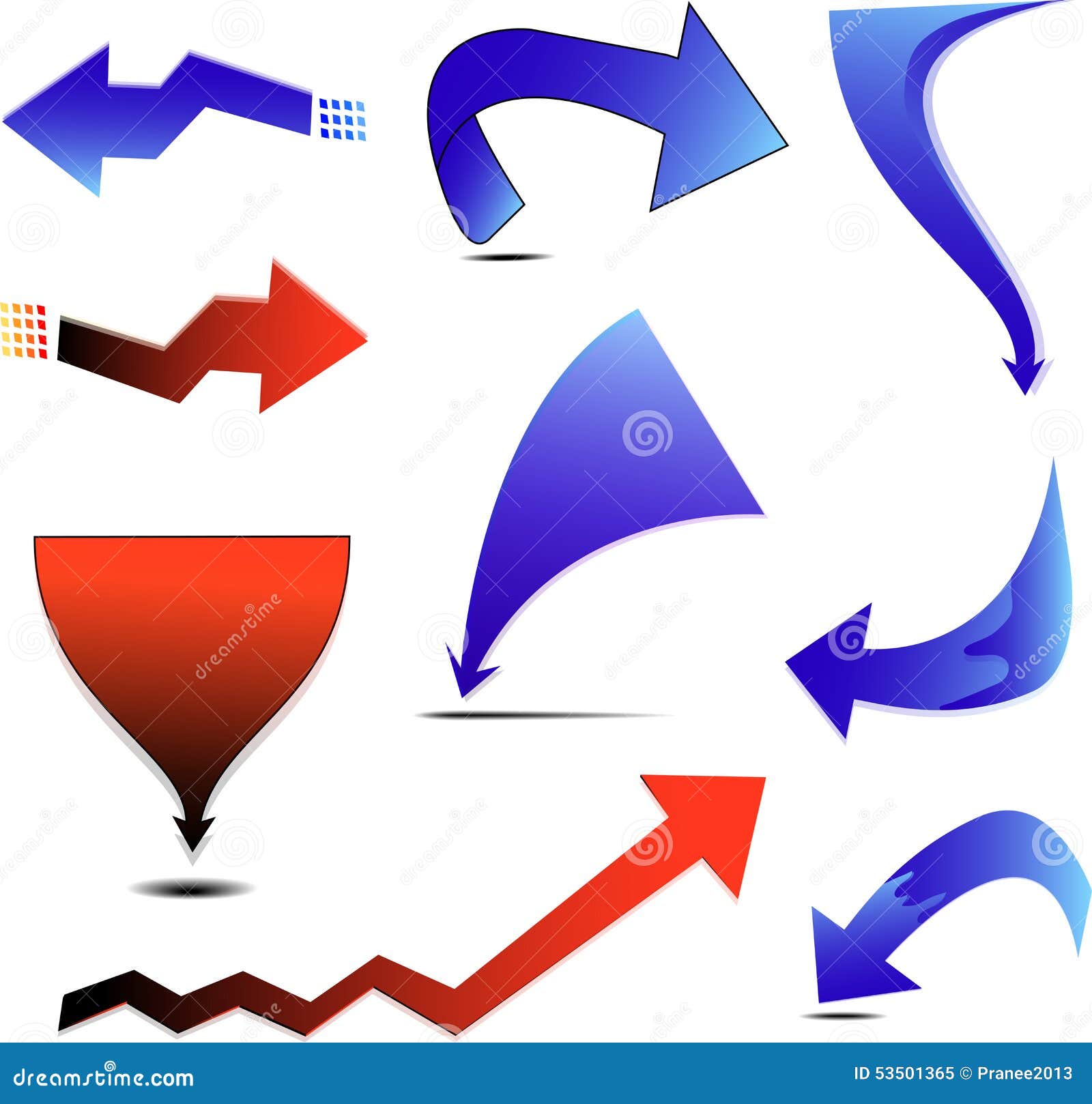 Set of Arrow stock vector. Illustration of page, object - 53501365